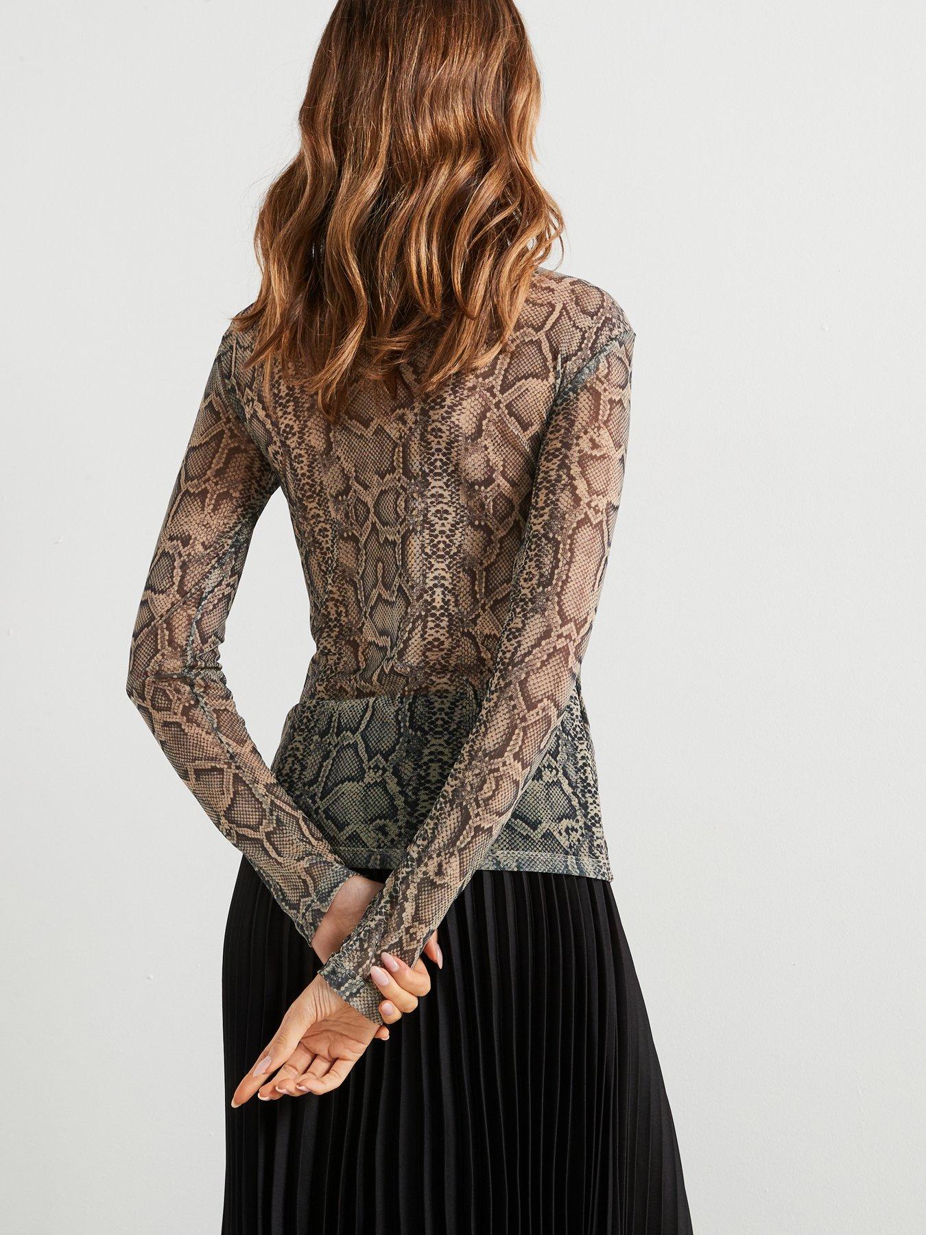 Mango Snake Print Top - Grey | Very