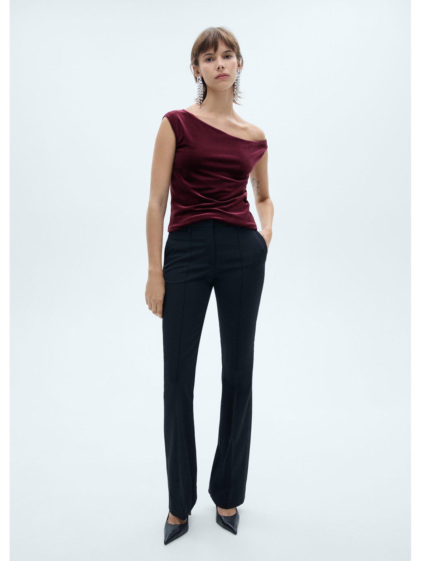 Mango Draped Off The Shoulder Top - Red | Very