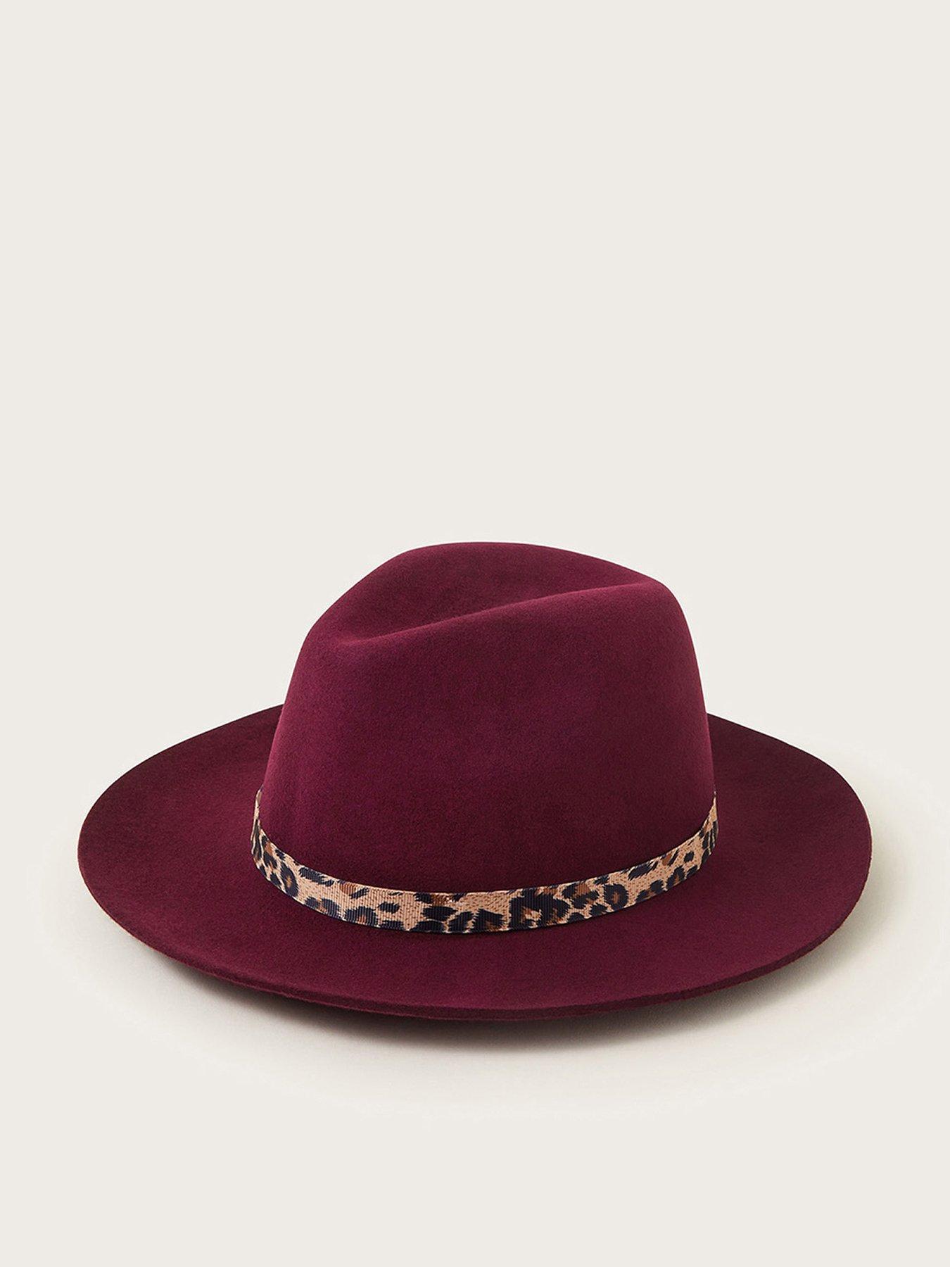 Monsoon Wool Fedora Hat - Burgundy | Very