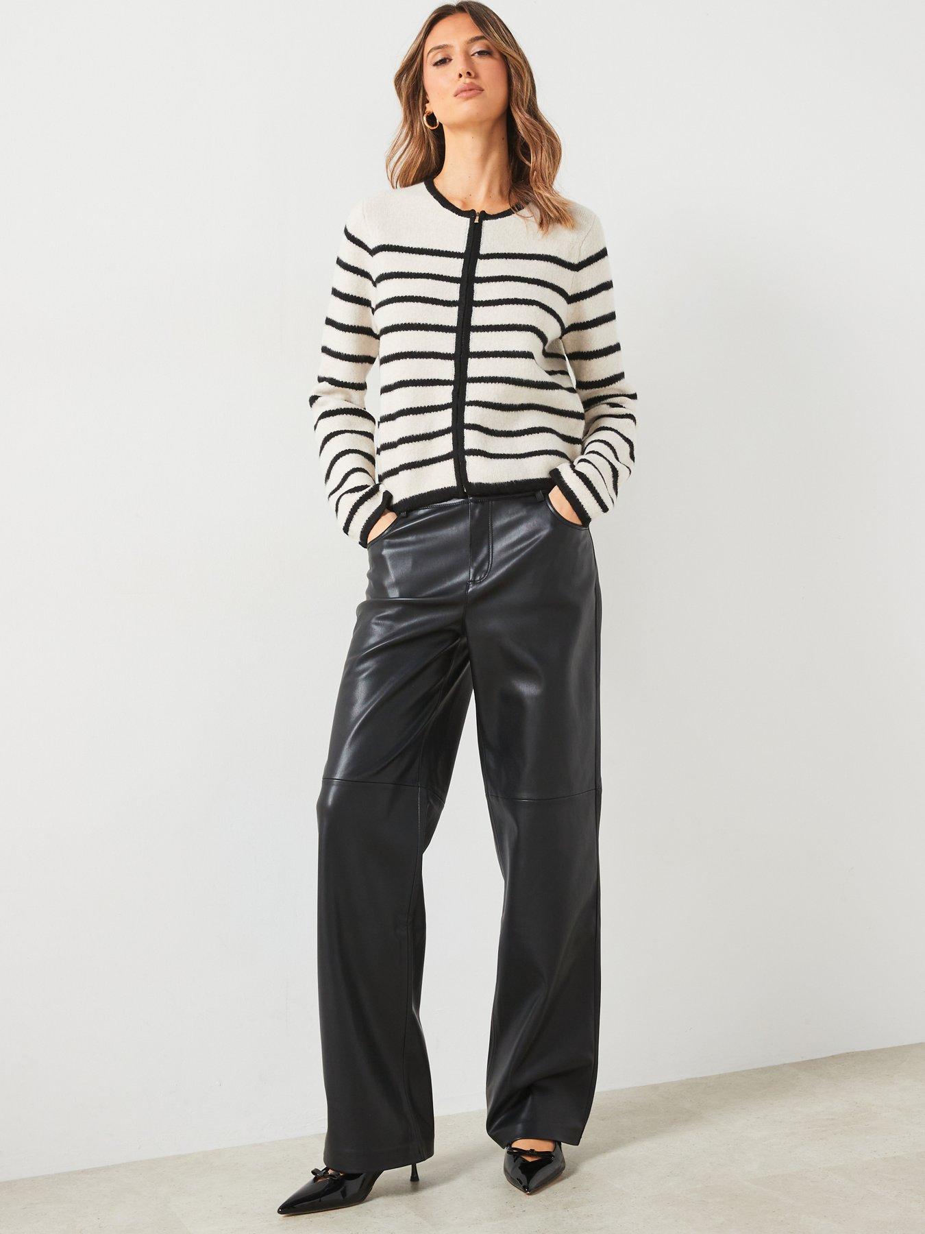 Mango Striped Knitted Jacket - Cream | Very