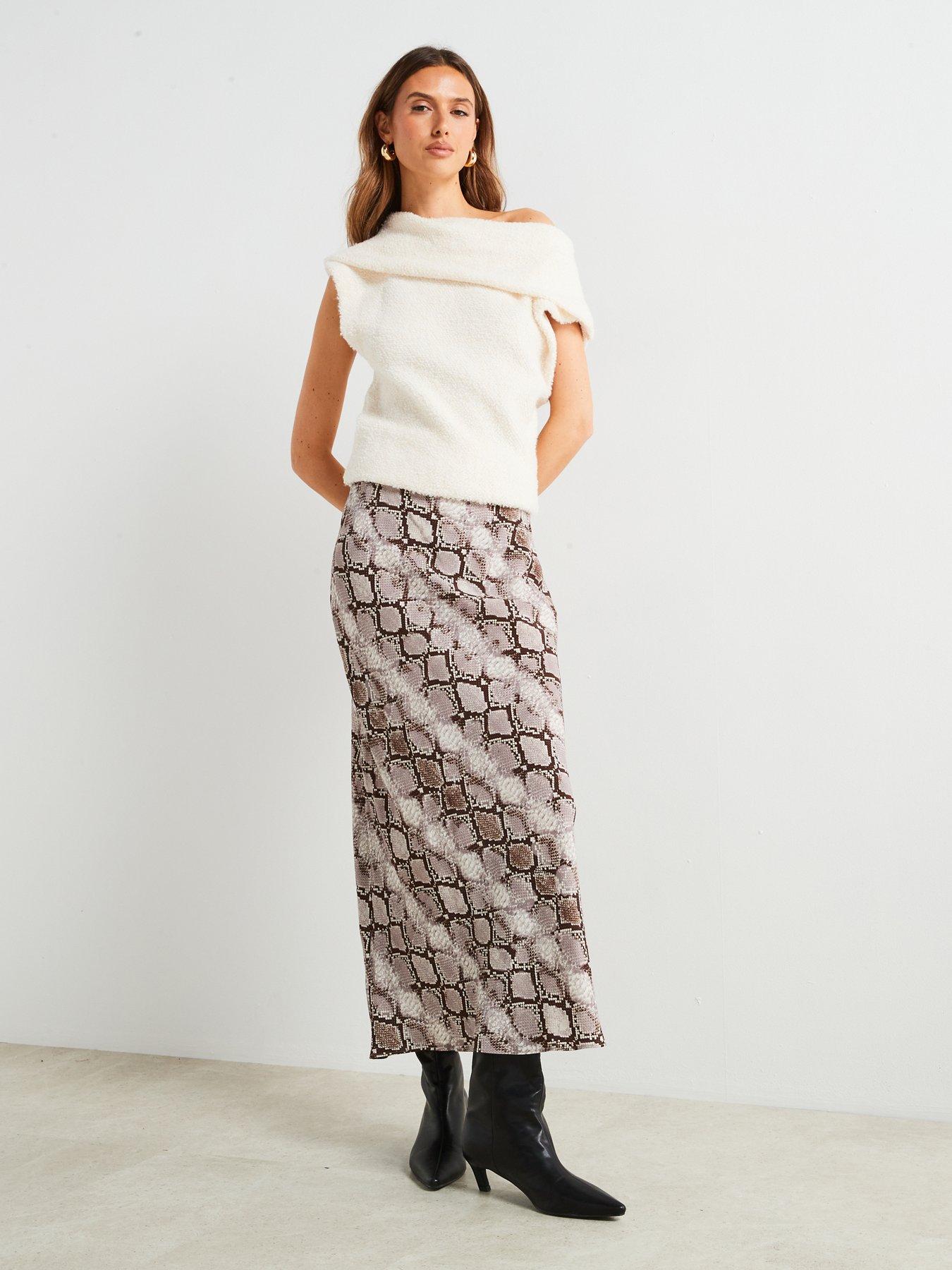 Mango Asymmetric Turtleneck Knit Top - White | Very