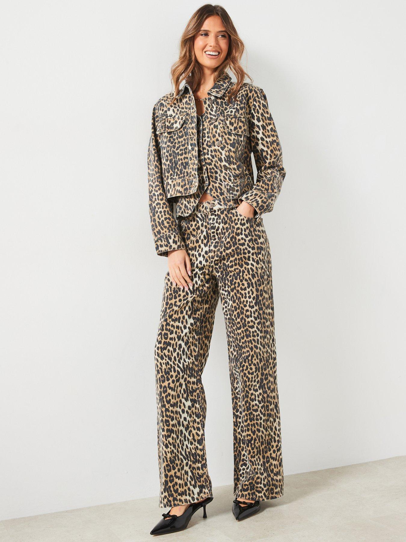 Mango Denim Bandeau Top - Leopard | Very