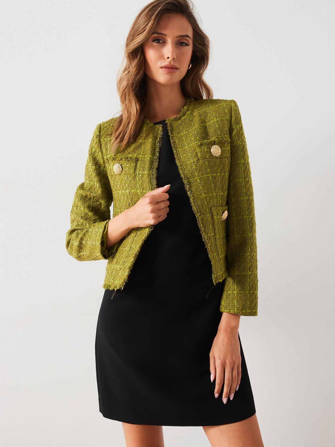 Mango Buttoned Trophy Jacket - Green | Very