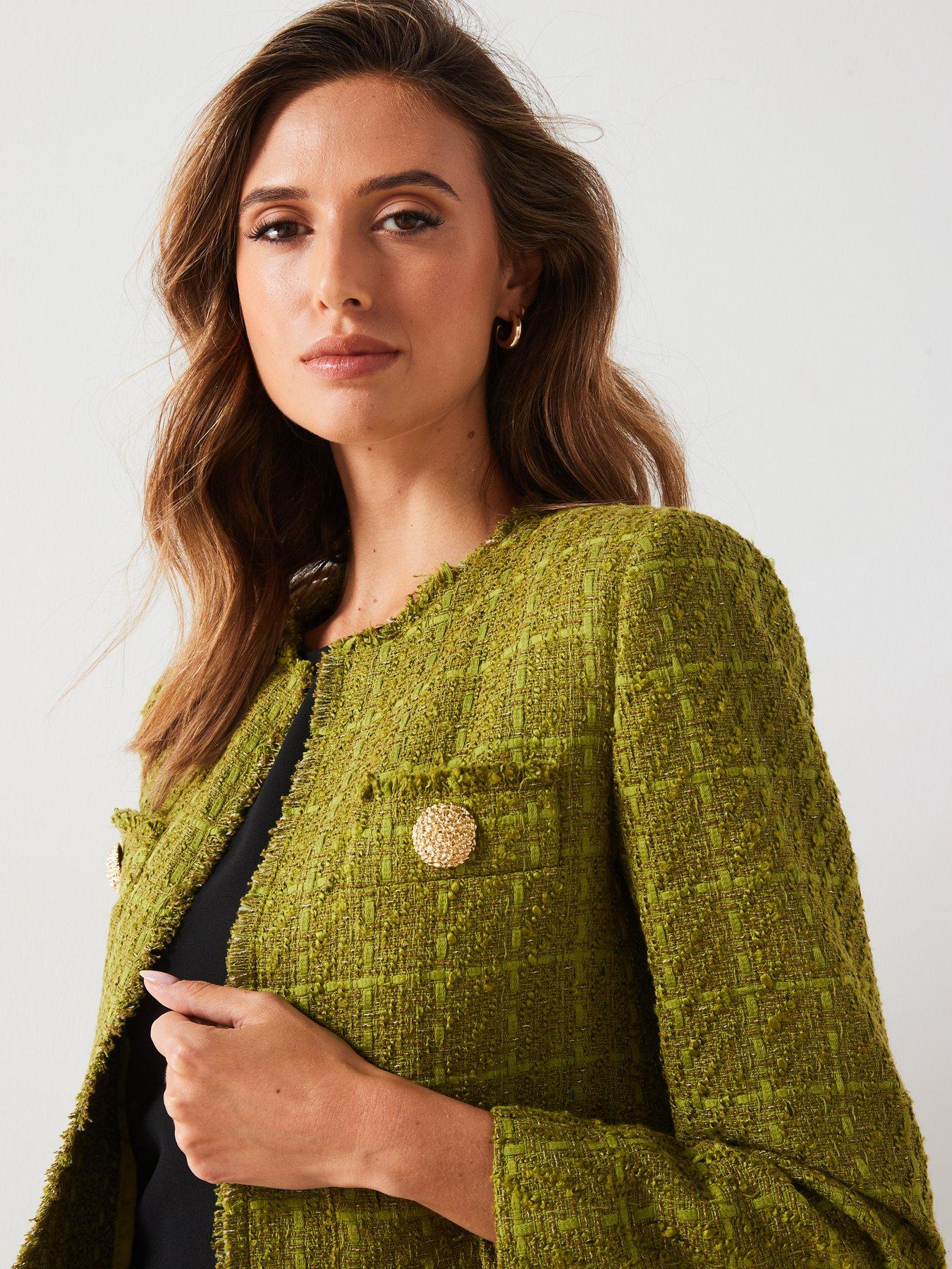Mango Buttoned Trophy Jacket - Green | Very
