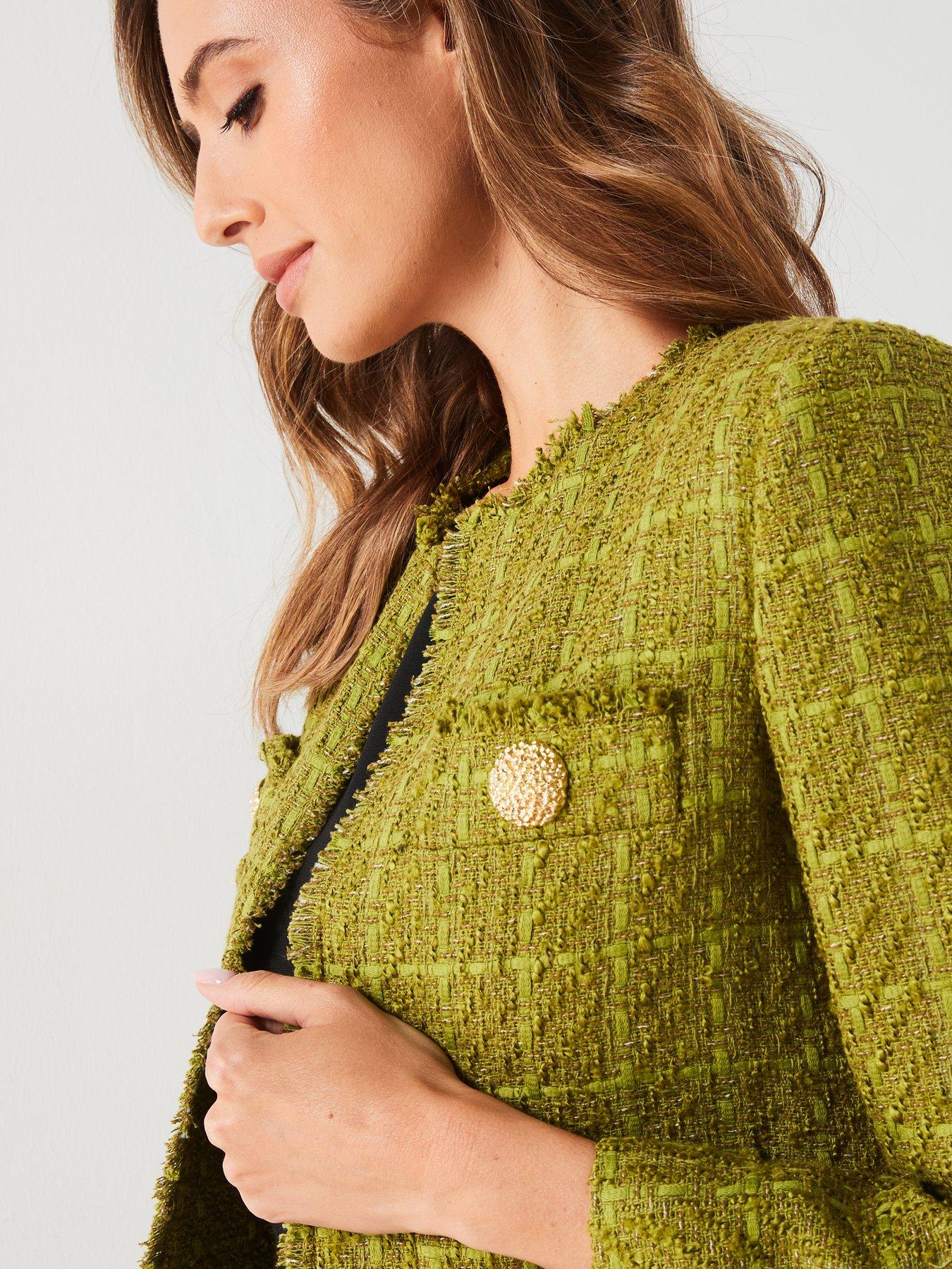 Mango Buttoned Trophy Jacket - Green | Very