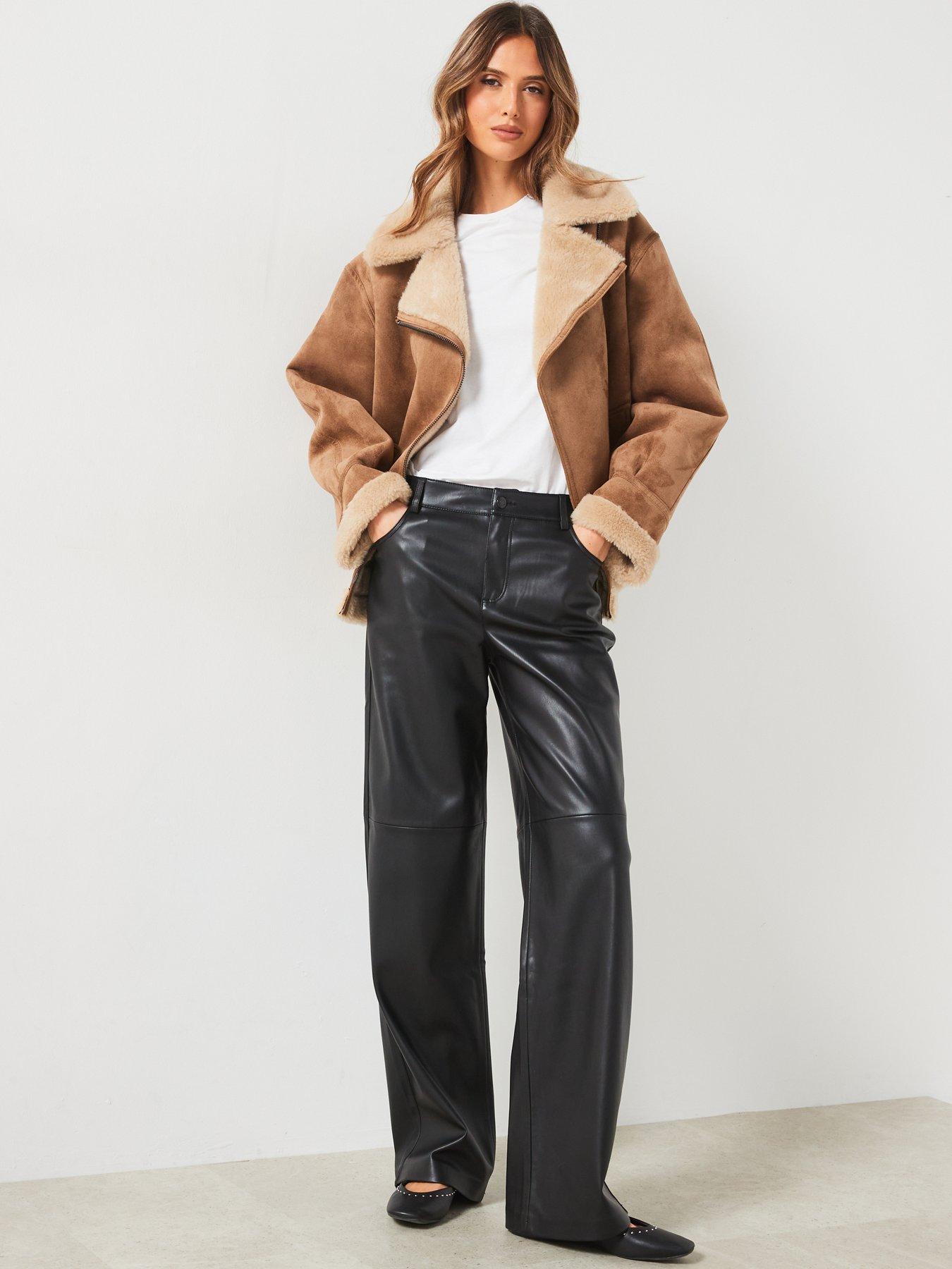Mango Tan Jacket With Shearling-Effect Lining - Brown | Very
