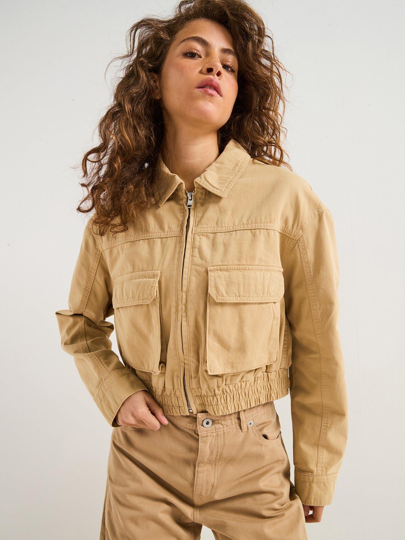 HUGO Adana Cropped Shacket - Beige | Very
