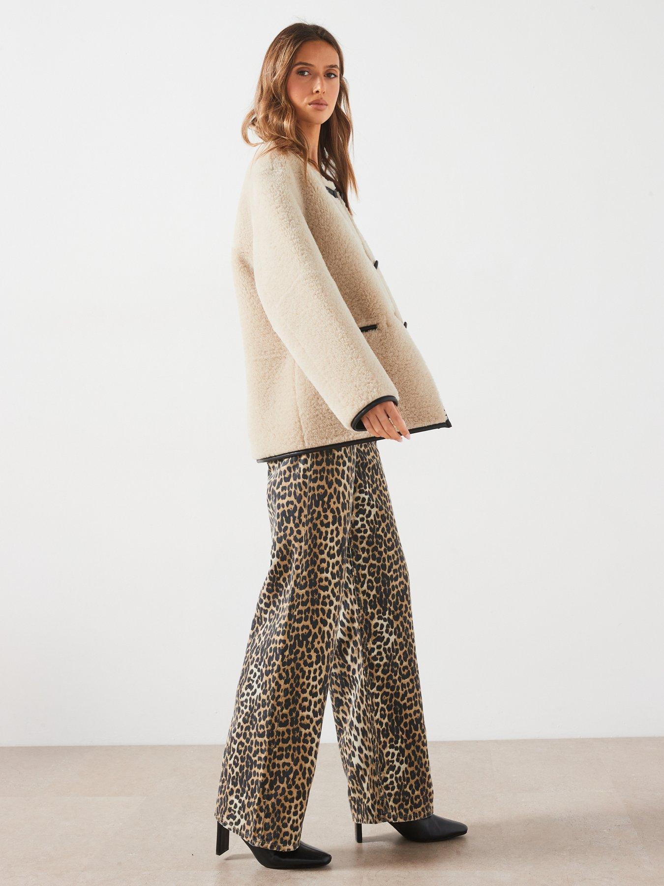 Mango Fur-Effect Coat With Appliques - Beige | Very