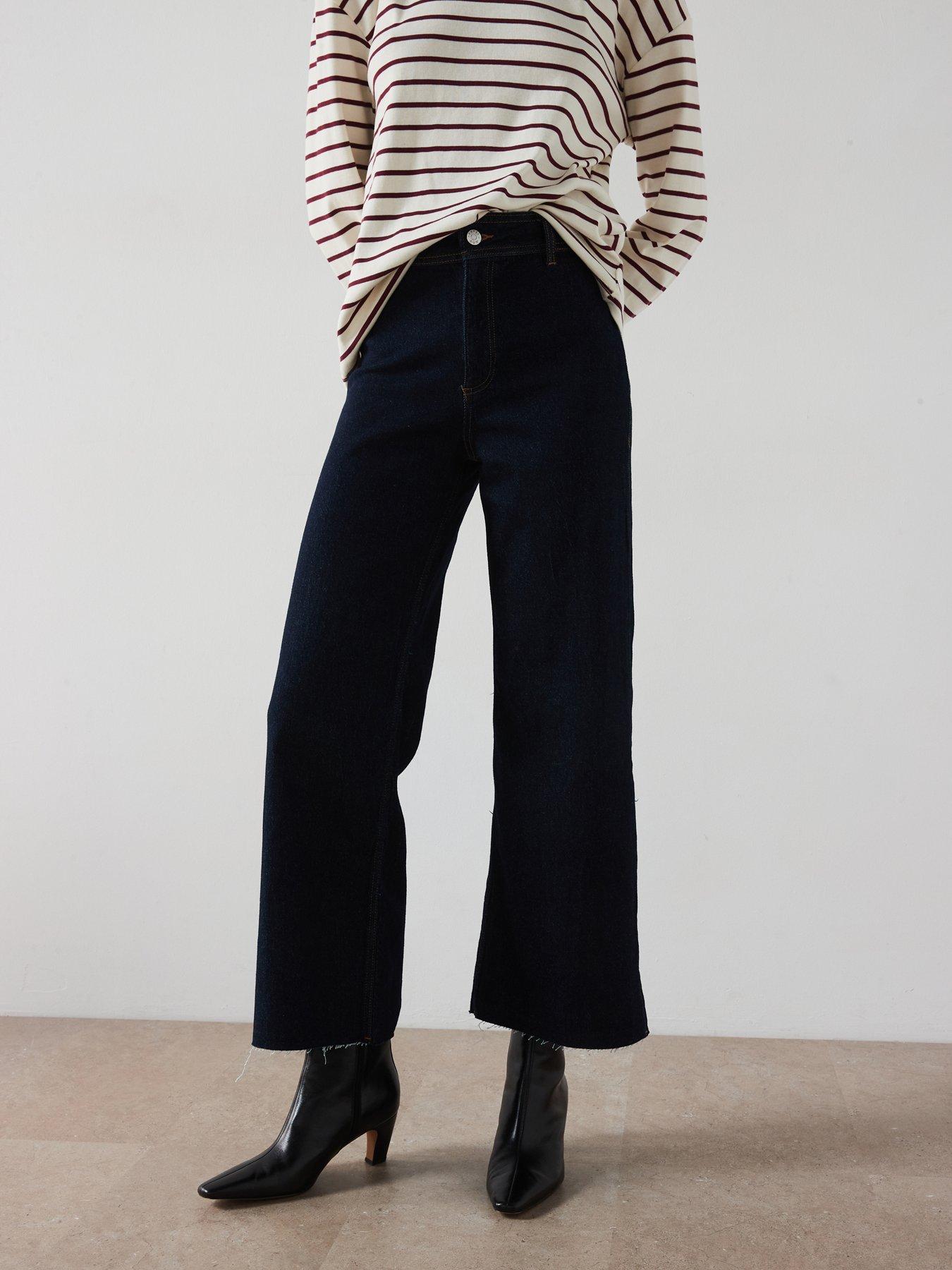 Mango Culotte High-Rise Jeans - Blue | Very