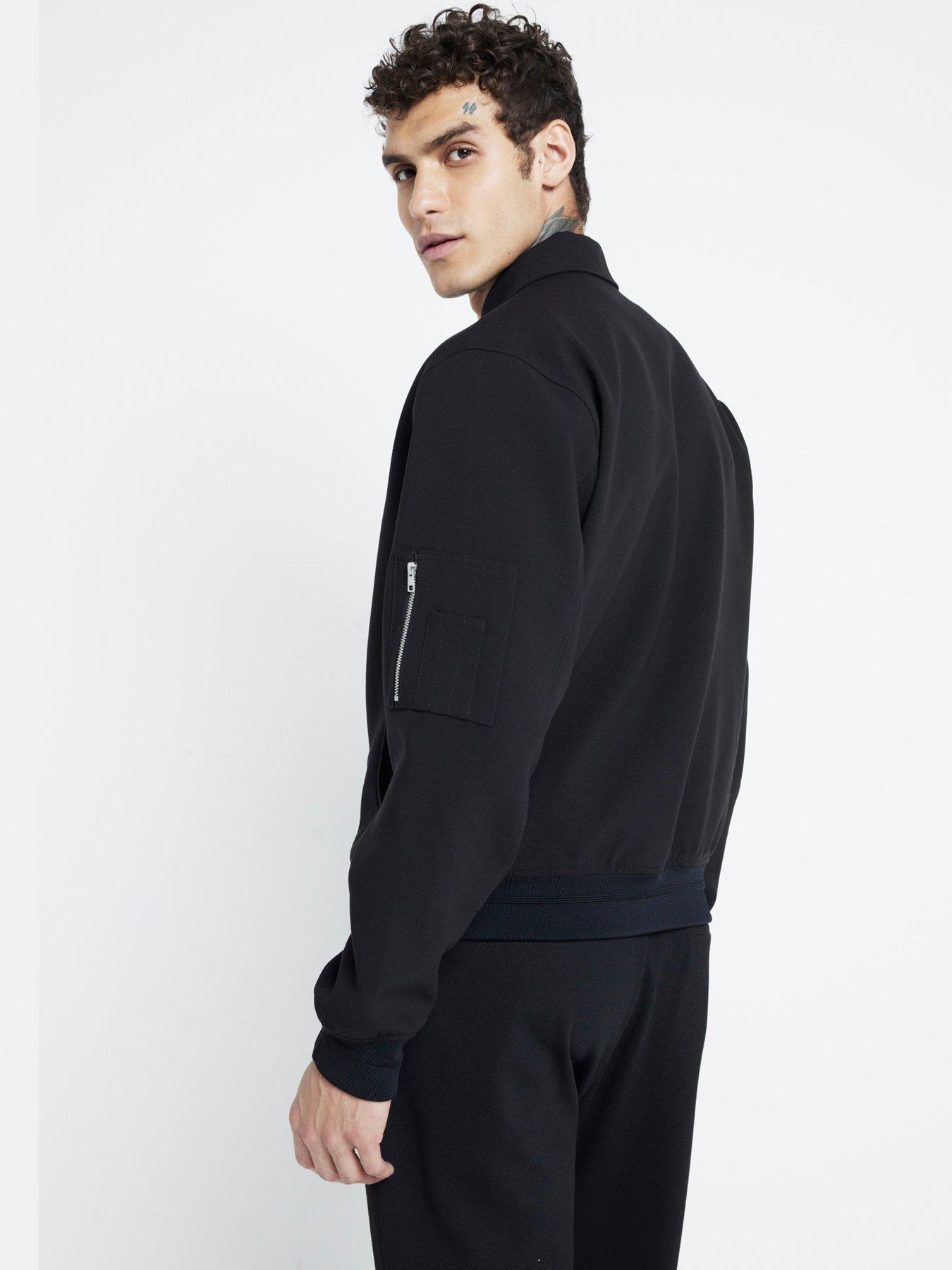 River Island Smart Ponti Bomber Jacket - Black | Very