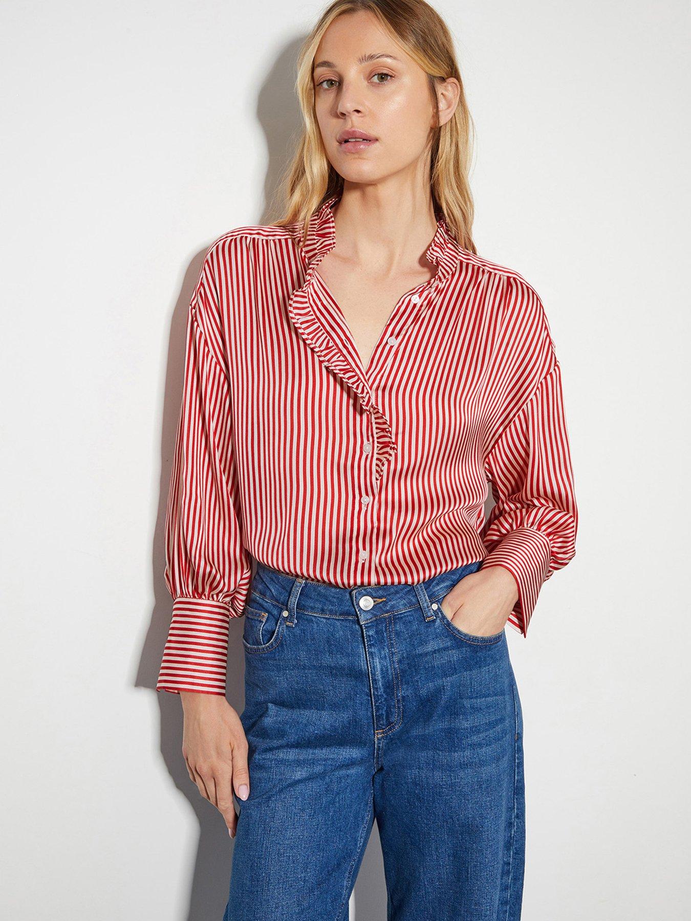 Monsoon Nancy Stripe Blouse - Red | Very