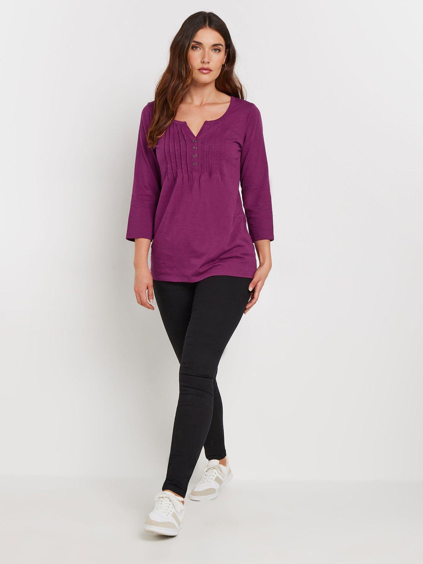 Long Tall Sally 2 Pack 3/4 Sleeve Pintuck Top - Multi - Pink | Very