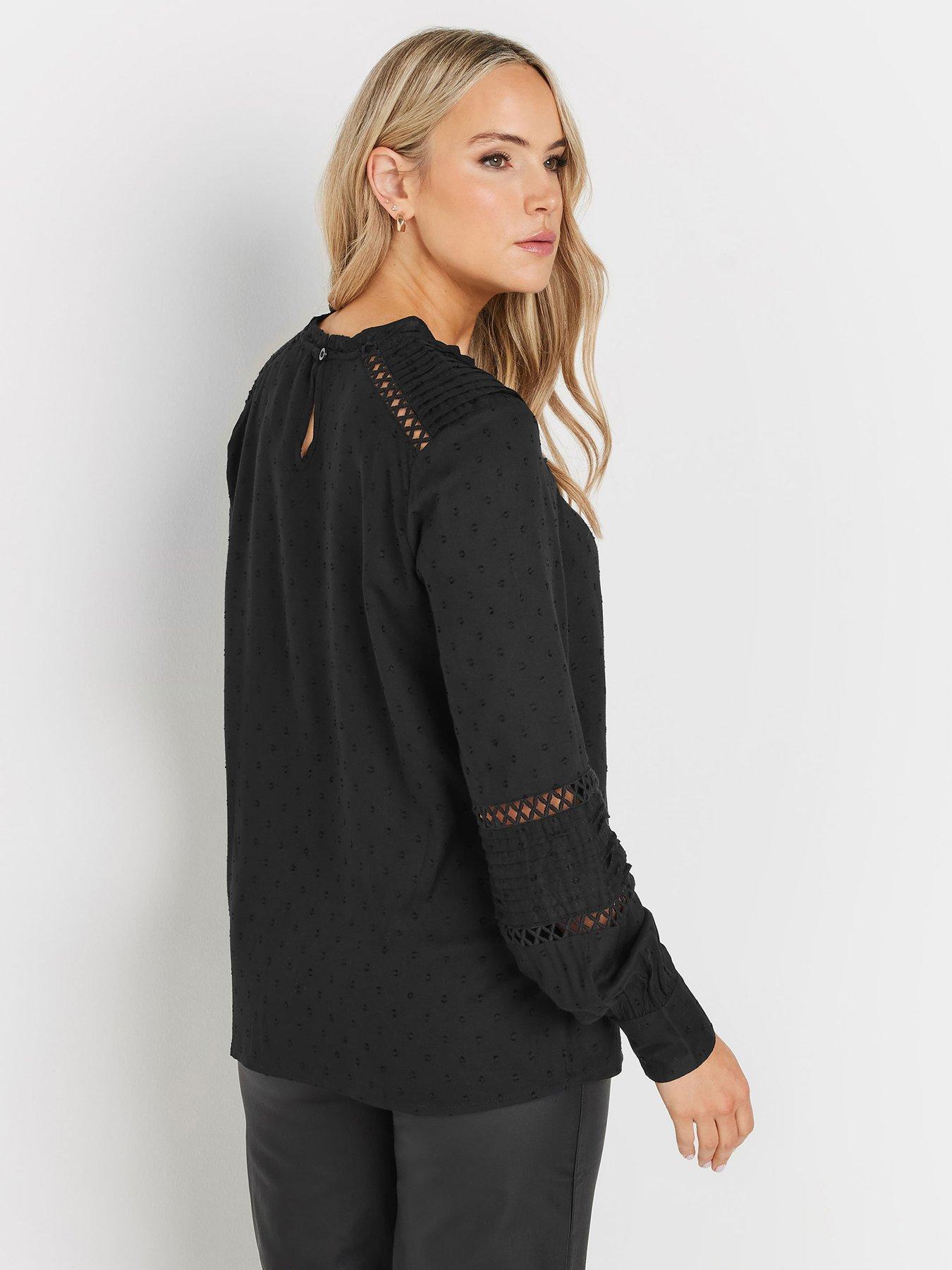 Long Tall Sally Dobby Ladder Lace Shirt - Black | Very