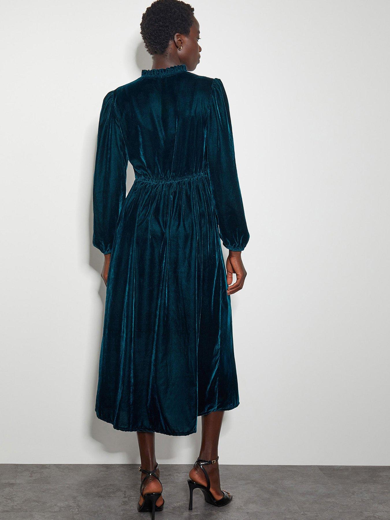 Monsoon Lisa Velvet Dress - Multi | Very