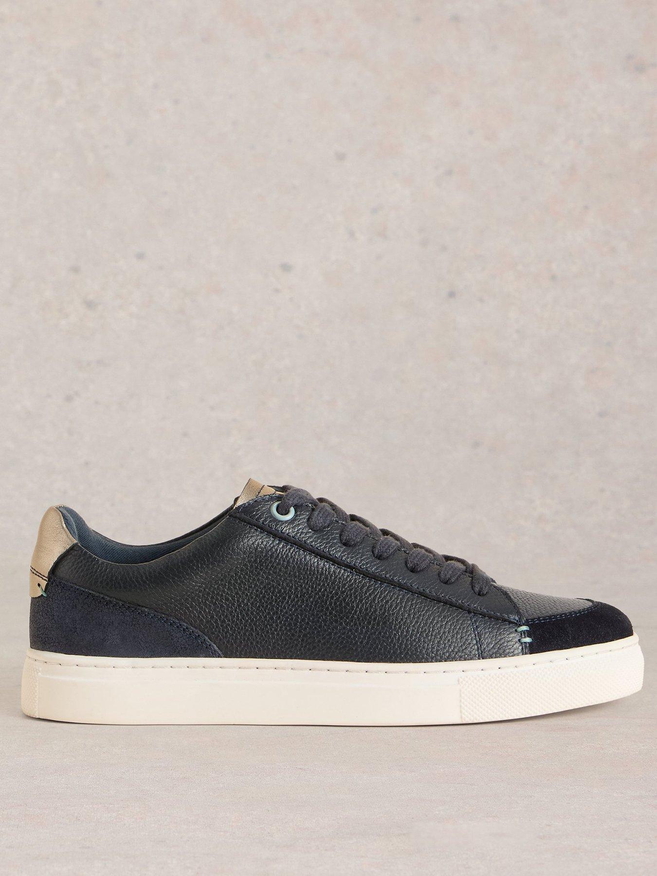White Stuff Toni Leather Trainer - Navy | Very