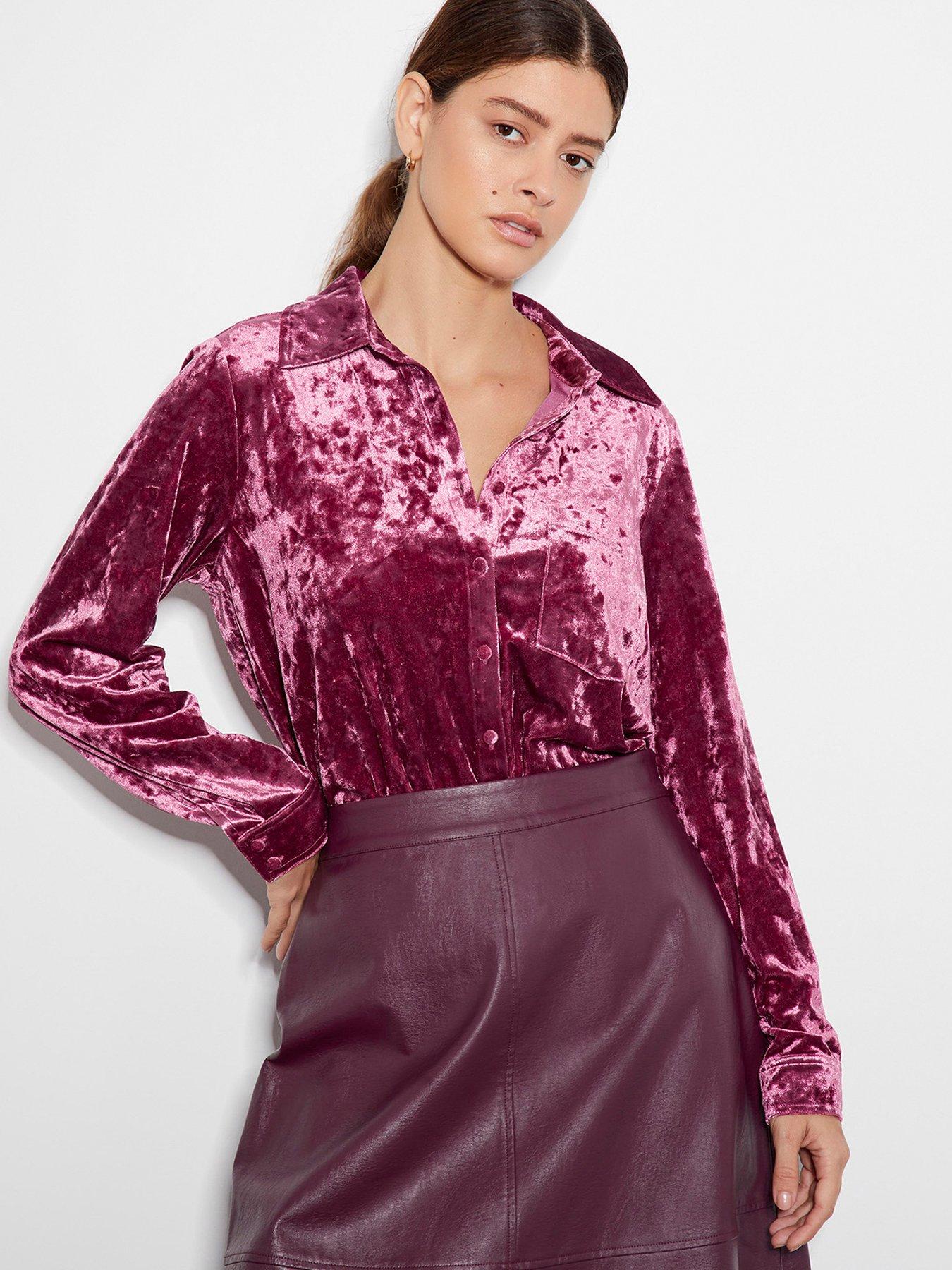 Monsoon Vida Velvet Shirt - Pink | Very