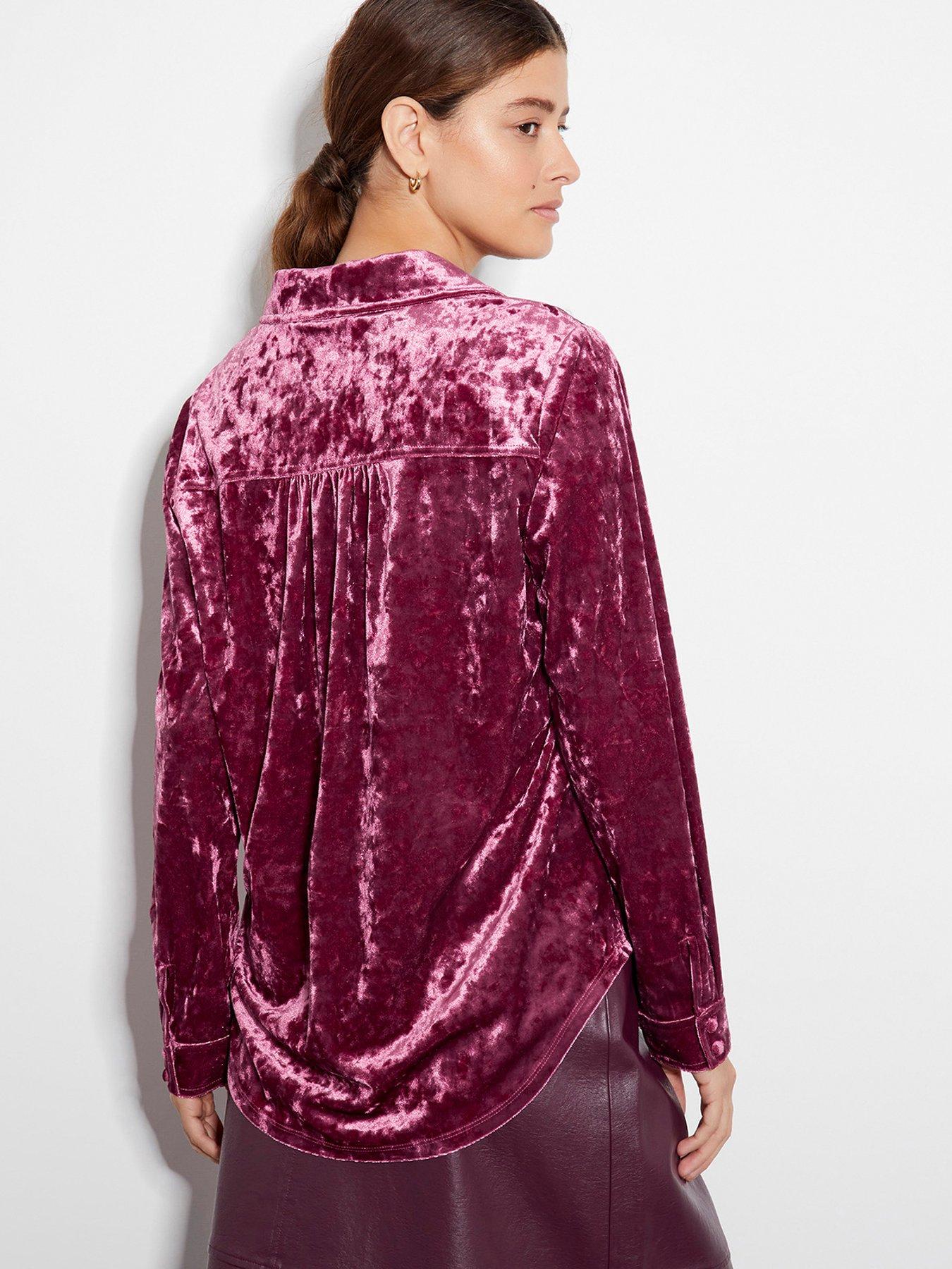 Monsoon Vida Velvet Shirt - Pink | Very