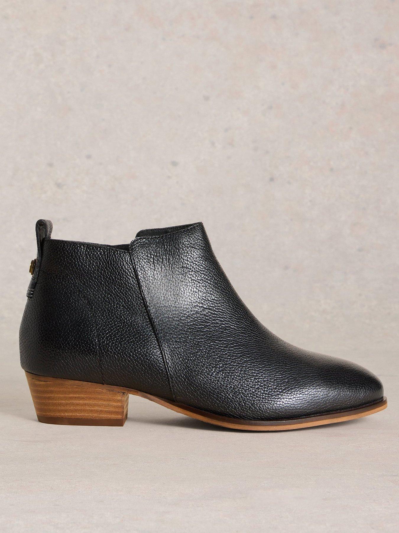 White Stuff Willow Leather Ankle Boot - Black | Very