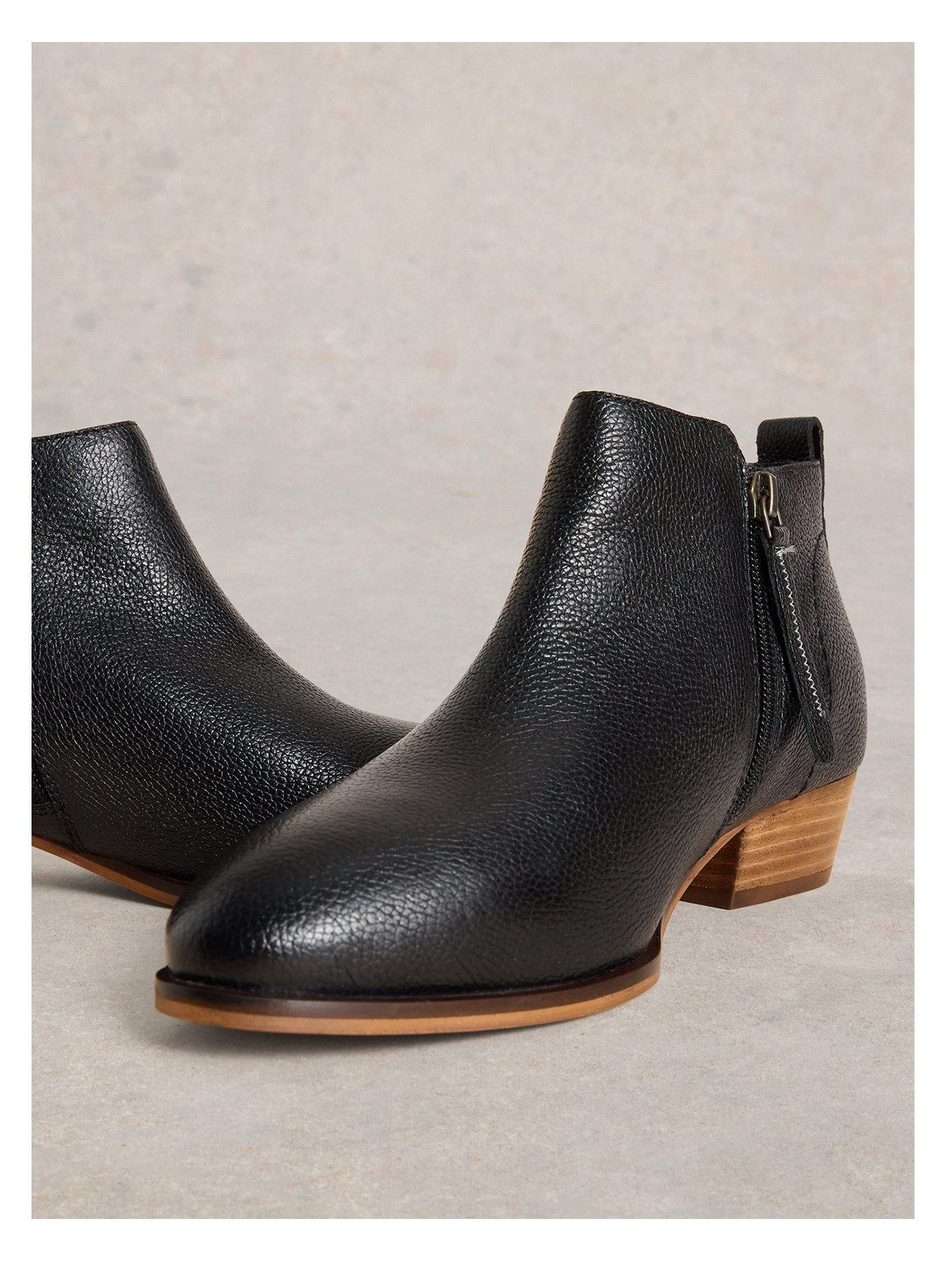 White Stuff Willow Leather Ankle Boot - Black | Very