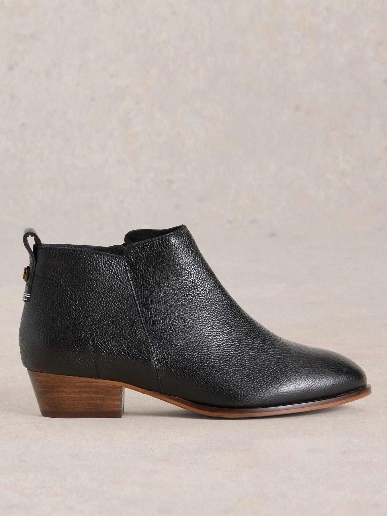 White Stuff Wide Fit Leather Ankle Boot - Black | Very