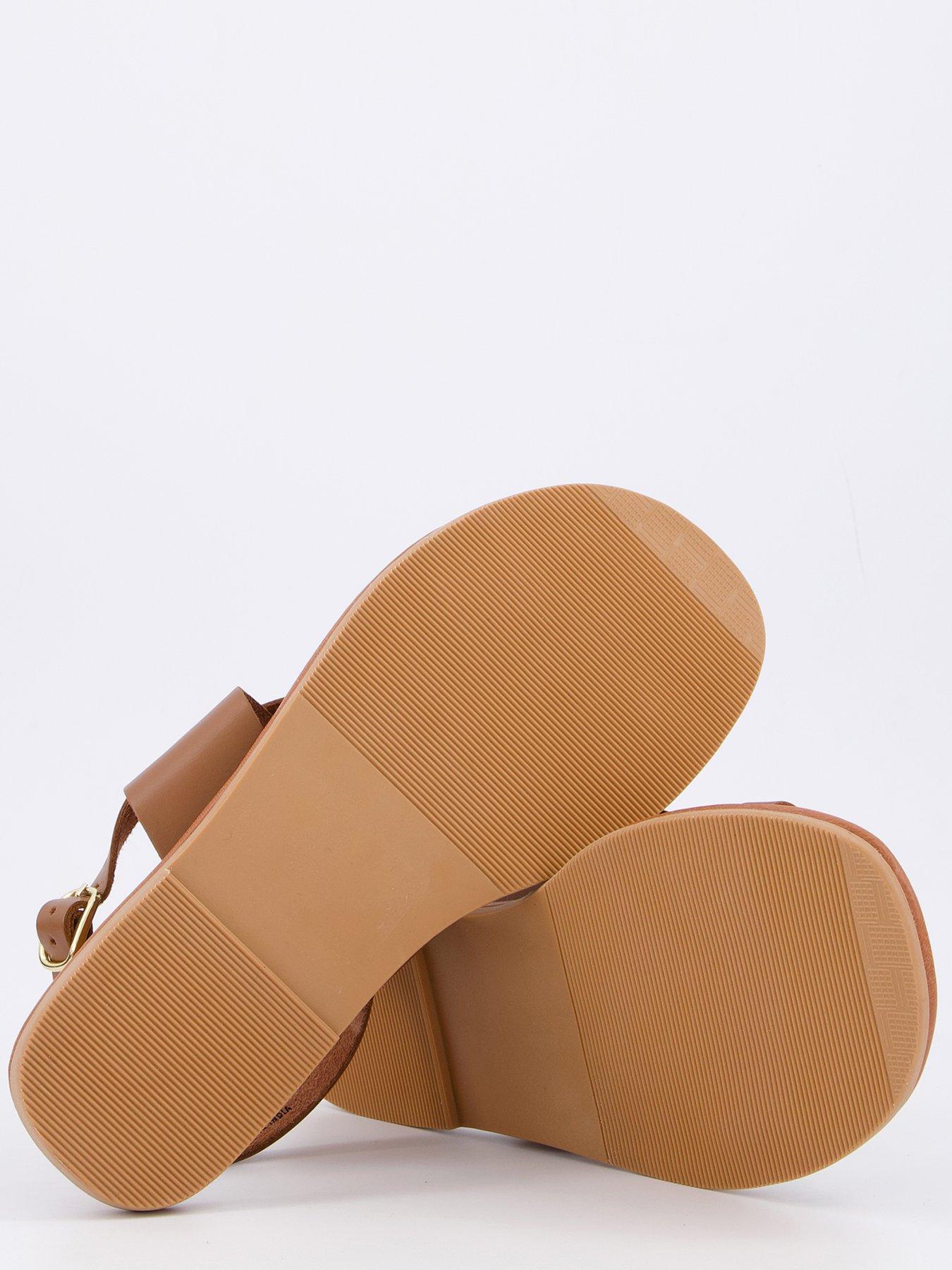 V by Very Leather Strappy Sandal - Tan | Very