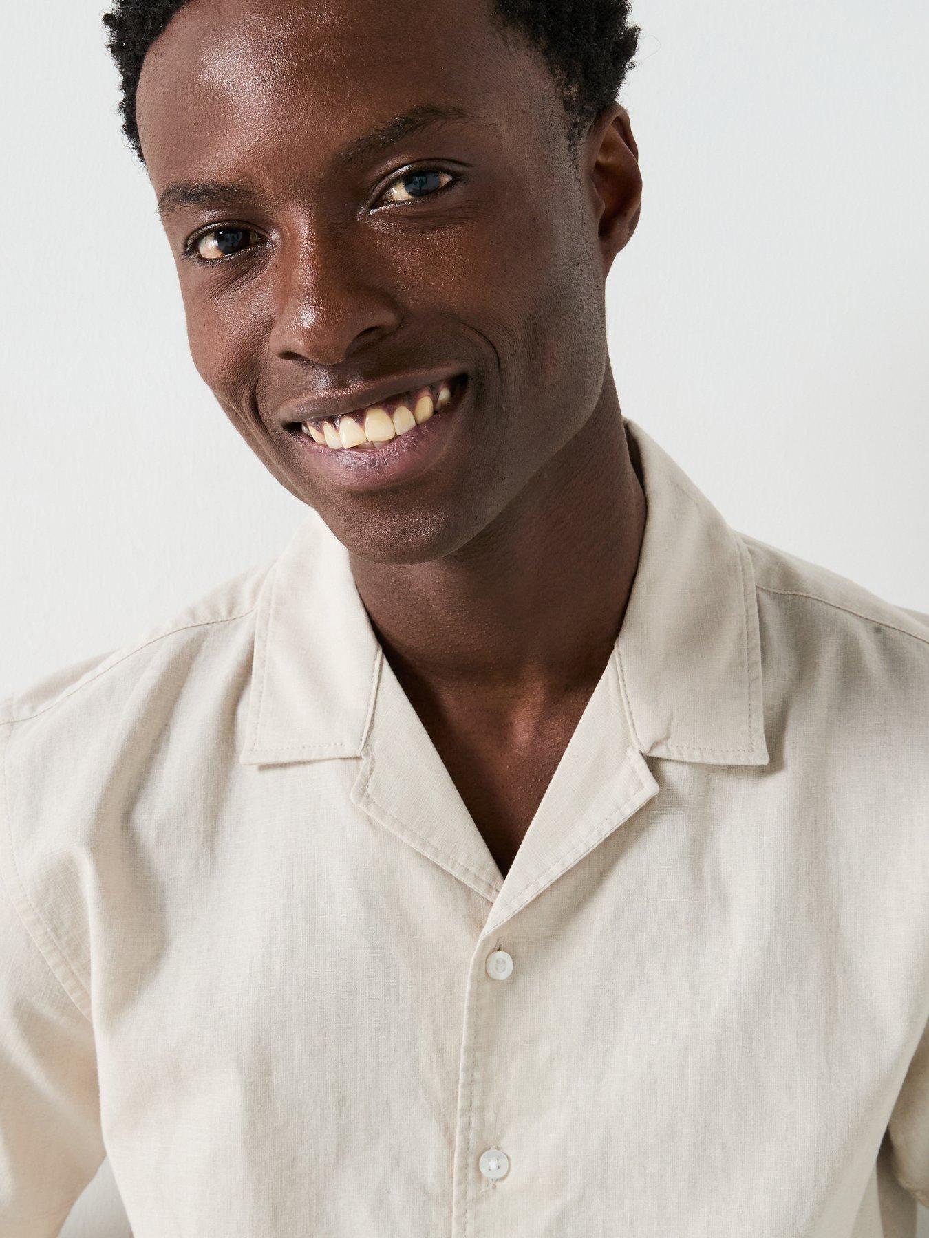 Everyday Short Sleeve Revere Collar Linen Shirt - Stone | Very