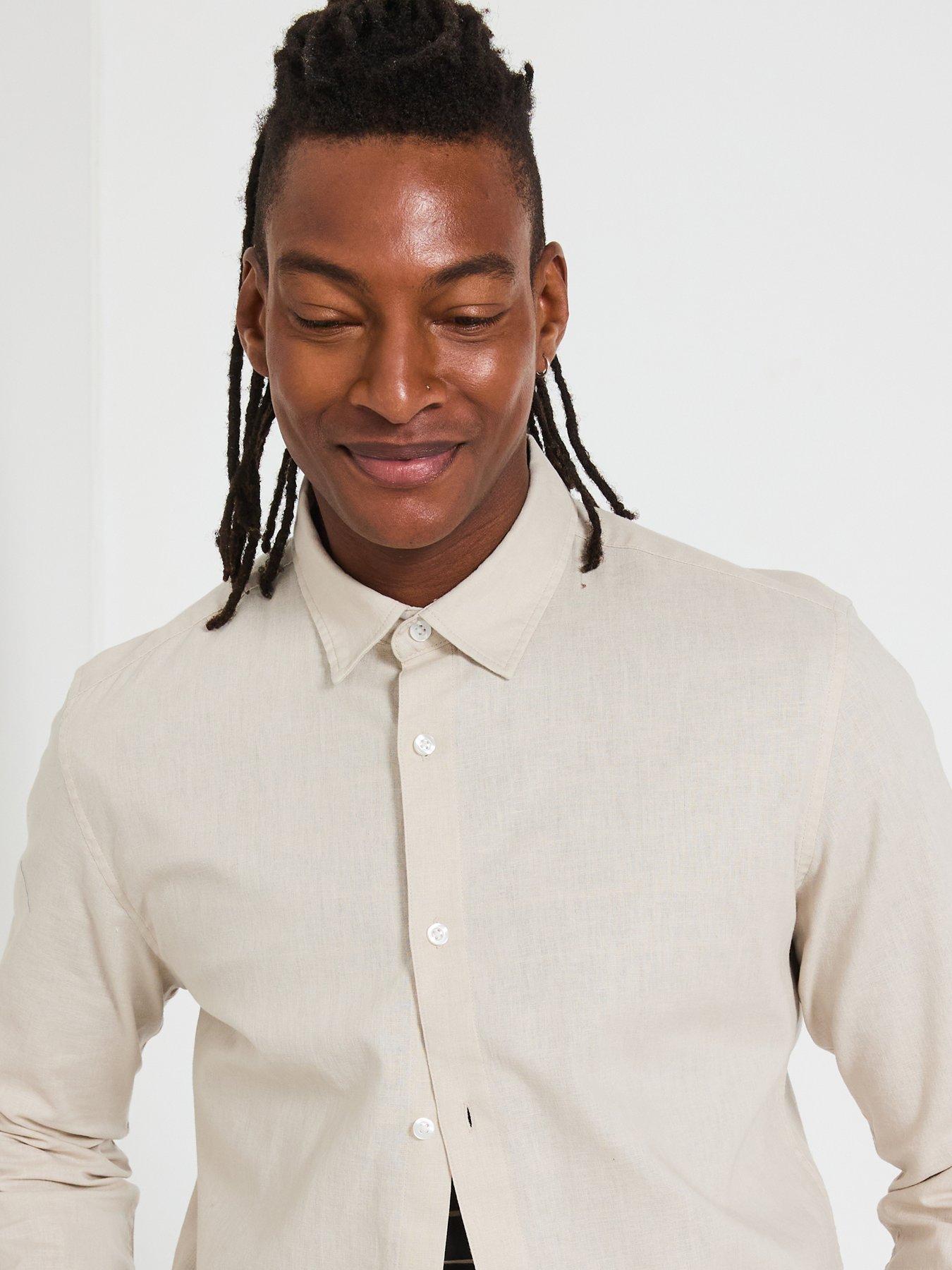 Everyday Long Sleeve Linen Shirt - Stone | Very