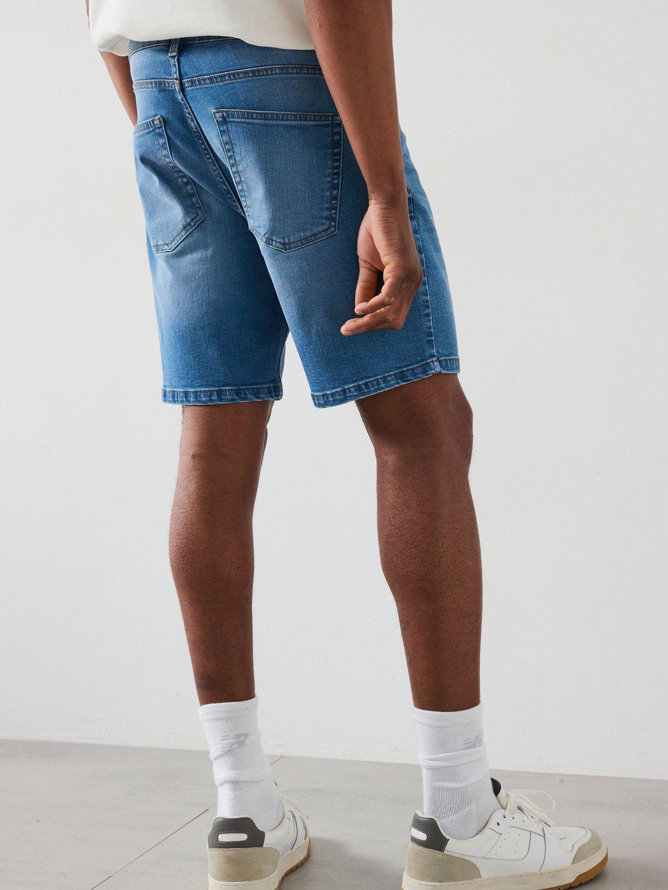 Very Man Straight Denim Shorts - Light Blue | Very