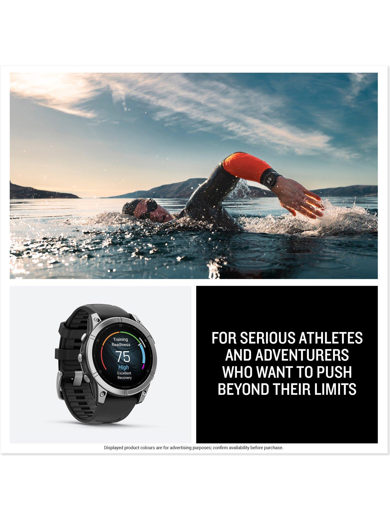 Garmin fenix E Smartwatch - Stainless Steel with Black Silicone Band | Very