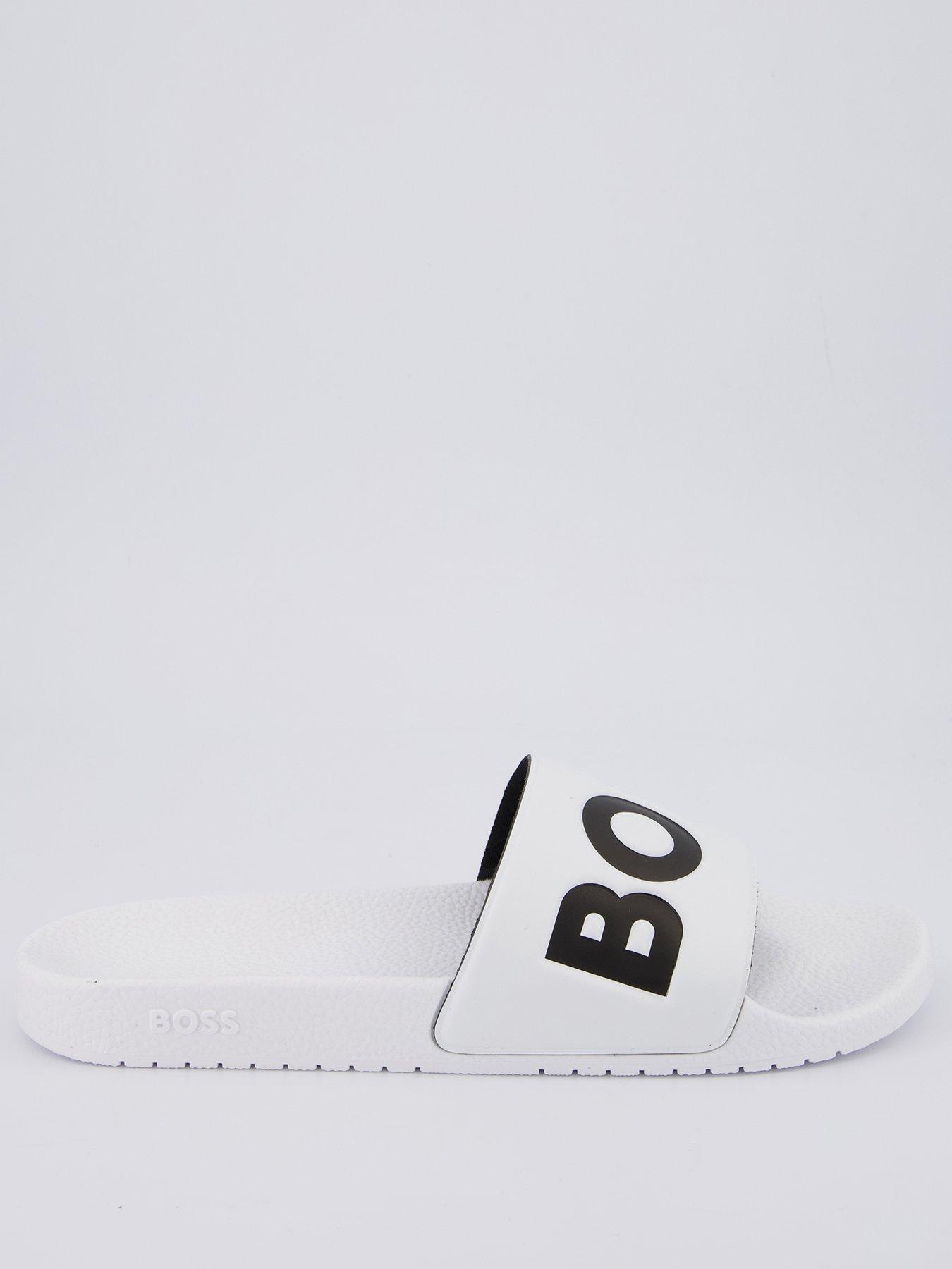 BOSS Aryeh Contrast Logo Sliders - White/Black | Very