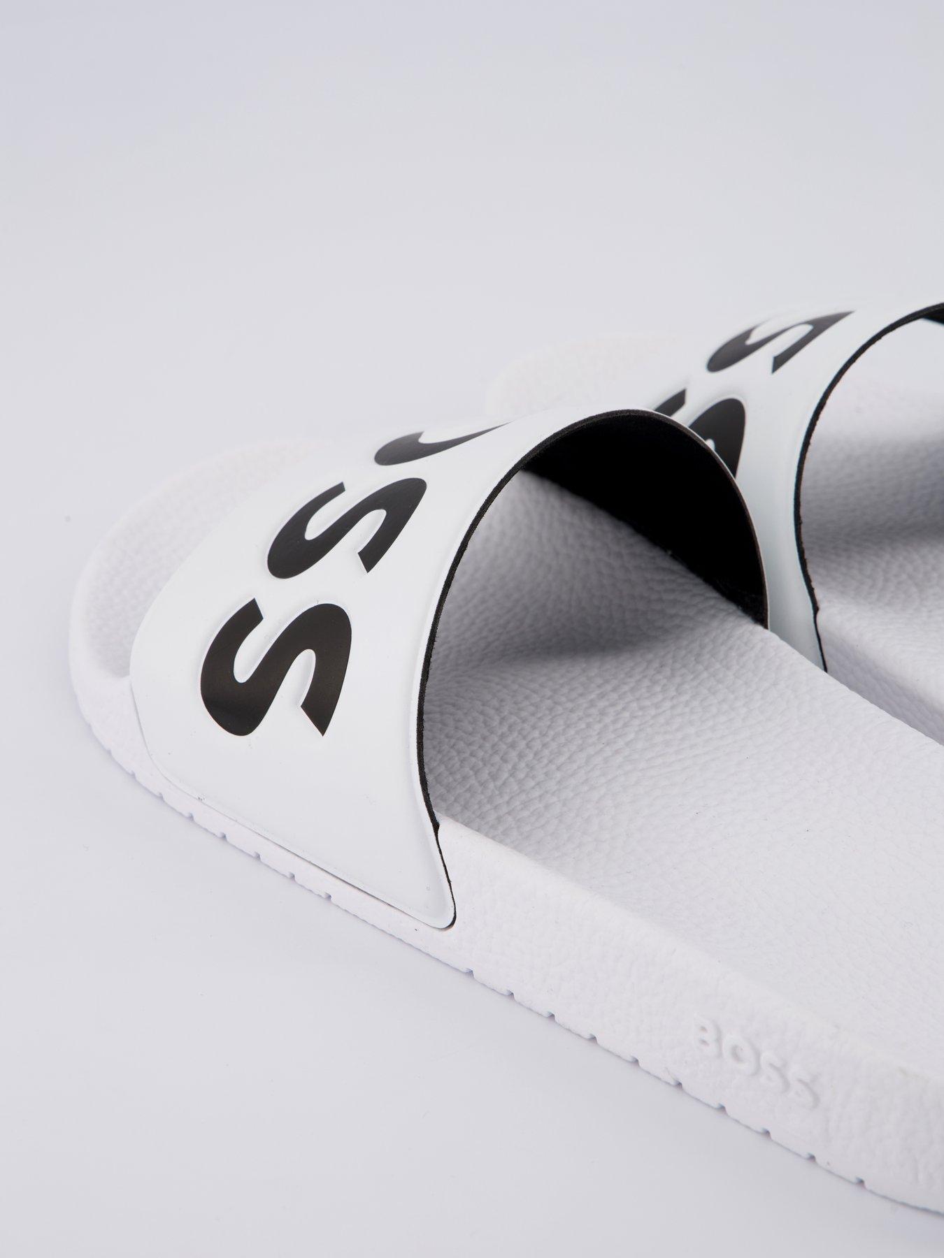 BOSS Aryeh Contrast Logo Sliders - White/Black | Very