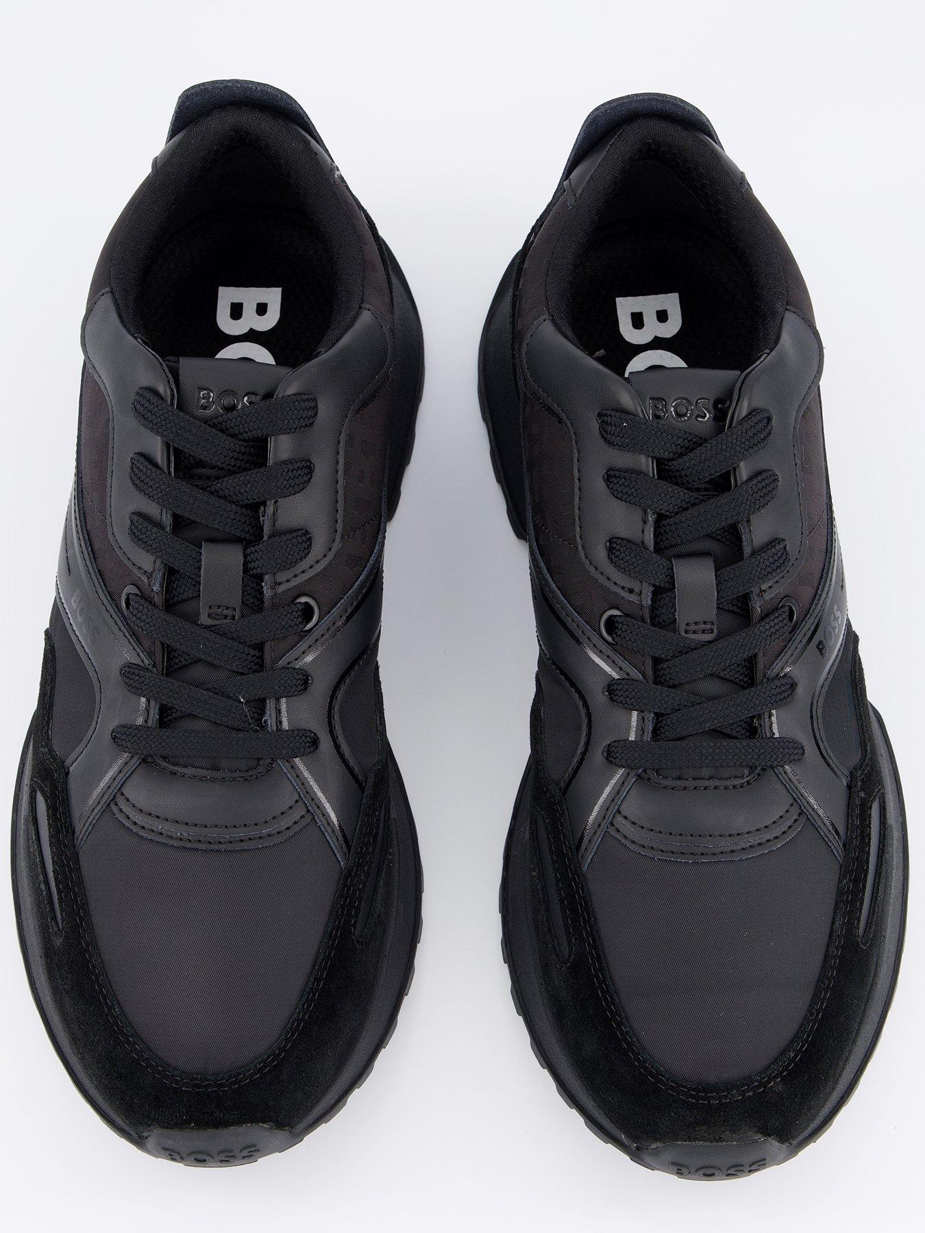 BOSS Jonah Mesh/Suede Mono Print Runner- Black | Very