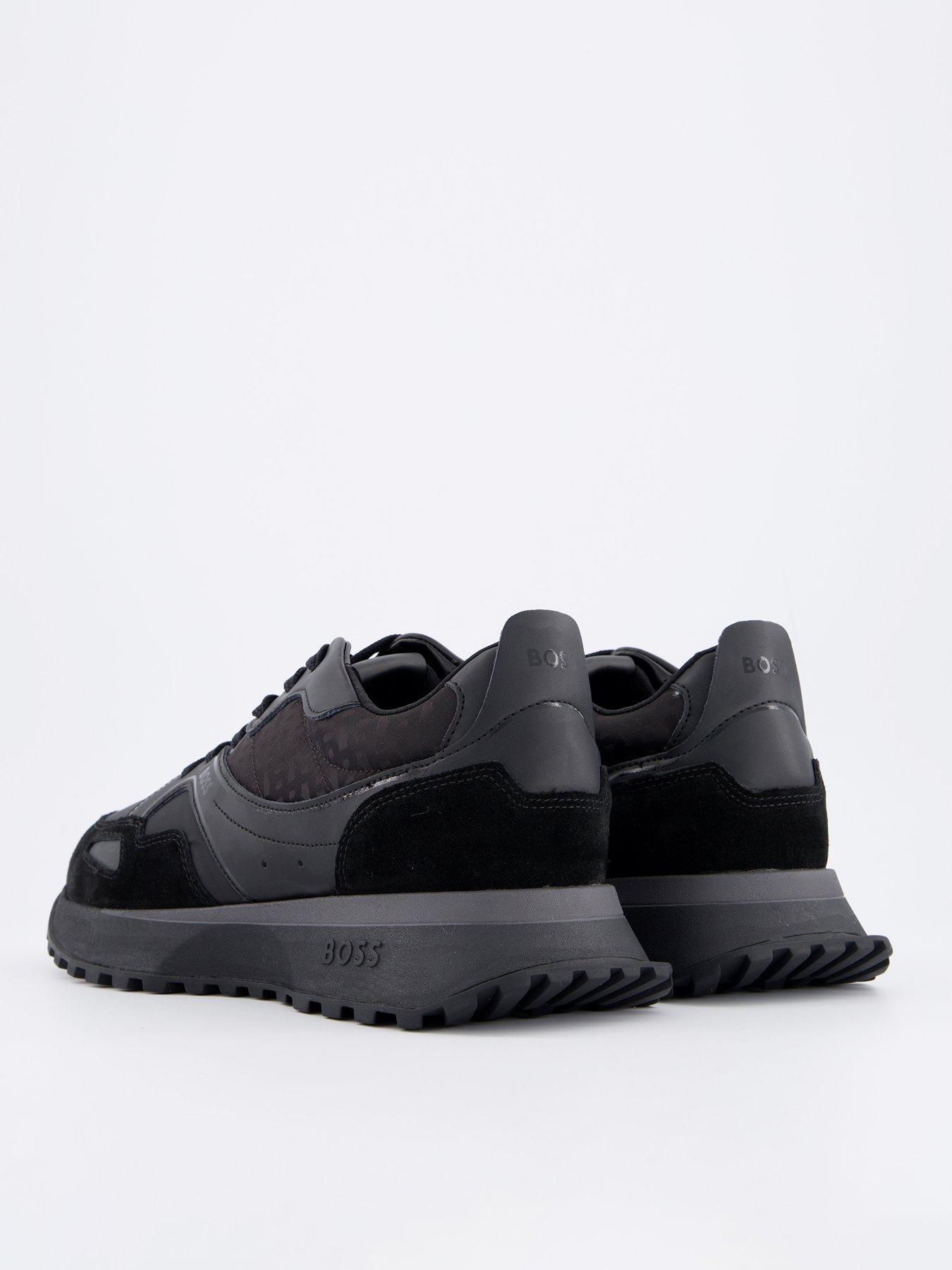 BOSS Jonah Mesh/Suede Mono Print Runner- Black | Very