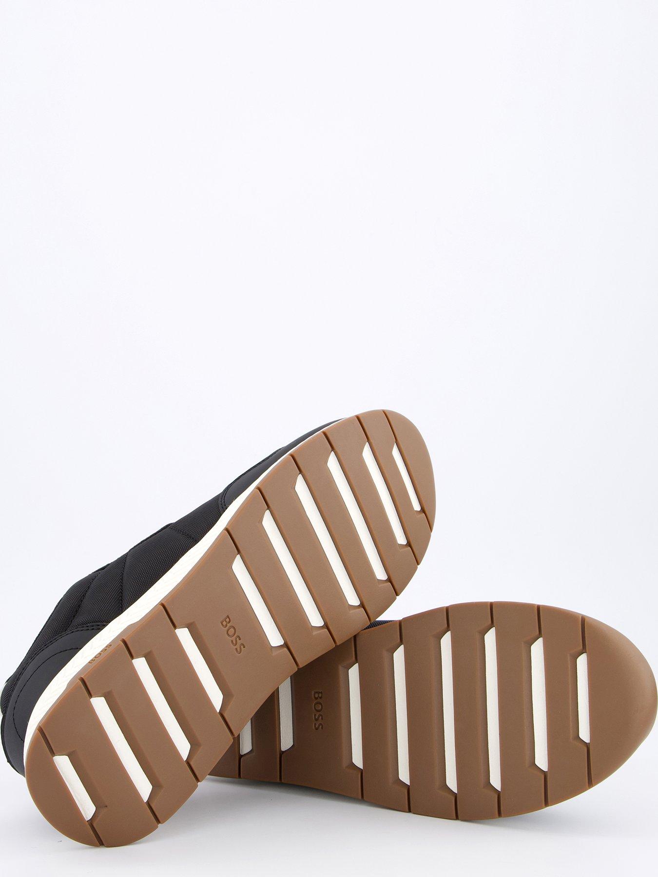 BOSS Titanium Nylon and Leather Lace Runners - Black | Very