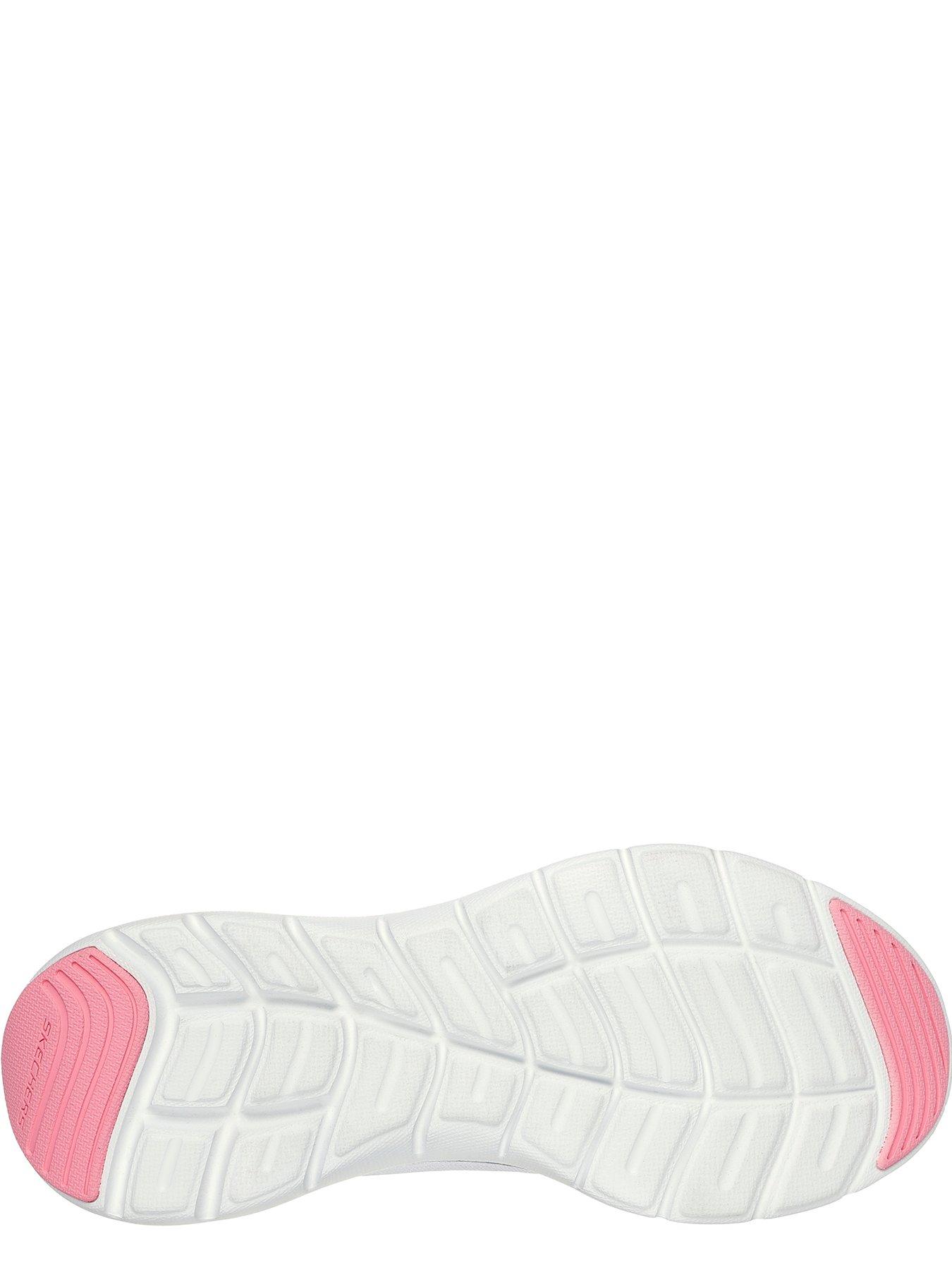 Skechers Flex Appeal 5.0 Engineered Mesh Lace-up Trainer - White Mesh/pink & Light Blue Trim | Very