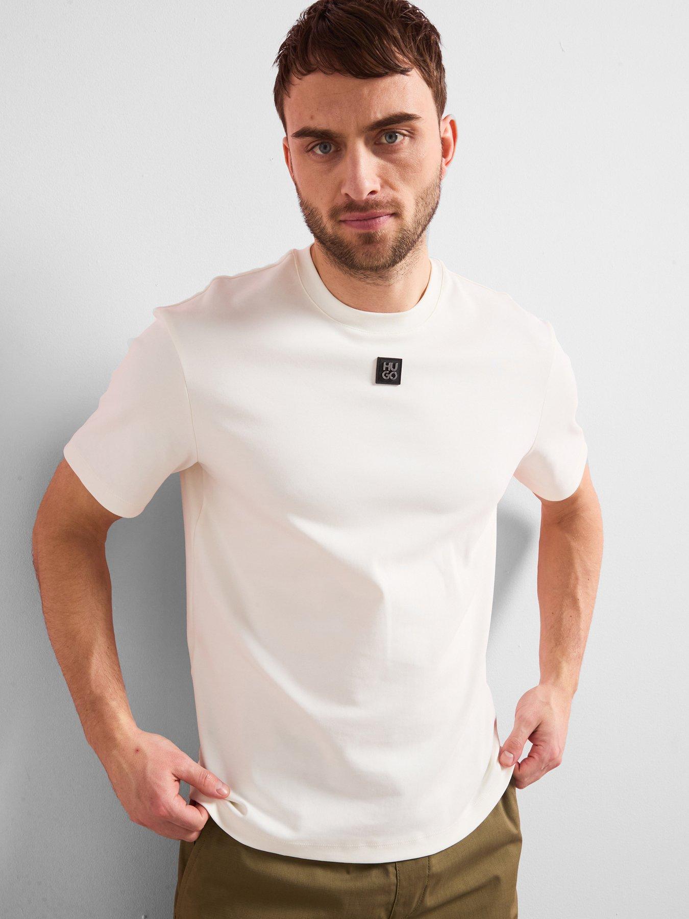 HUGO Dalile Centre Stacked Nickel Logo T-Shirt - Off White | Very