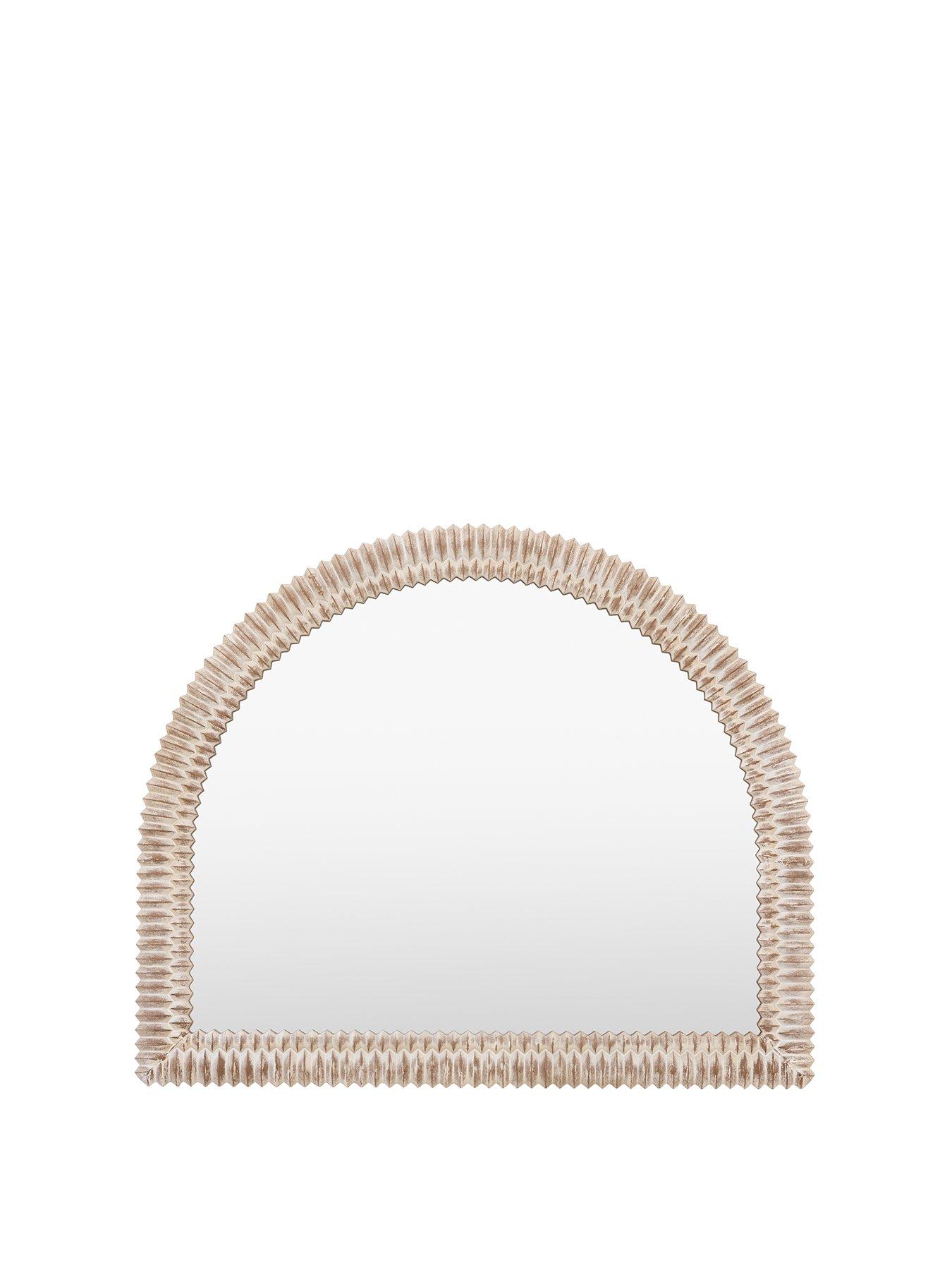 Gallery Direct Pimlico Arch Mirror Distressed Cream 1200x1000mm | Very