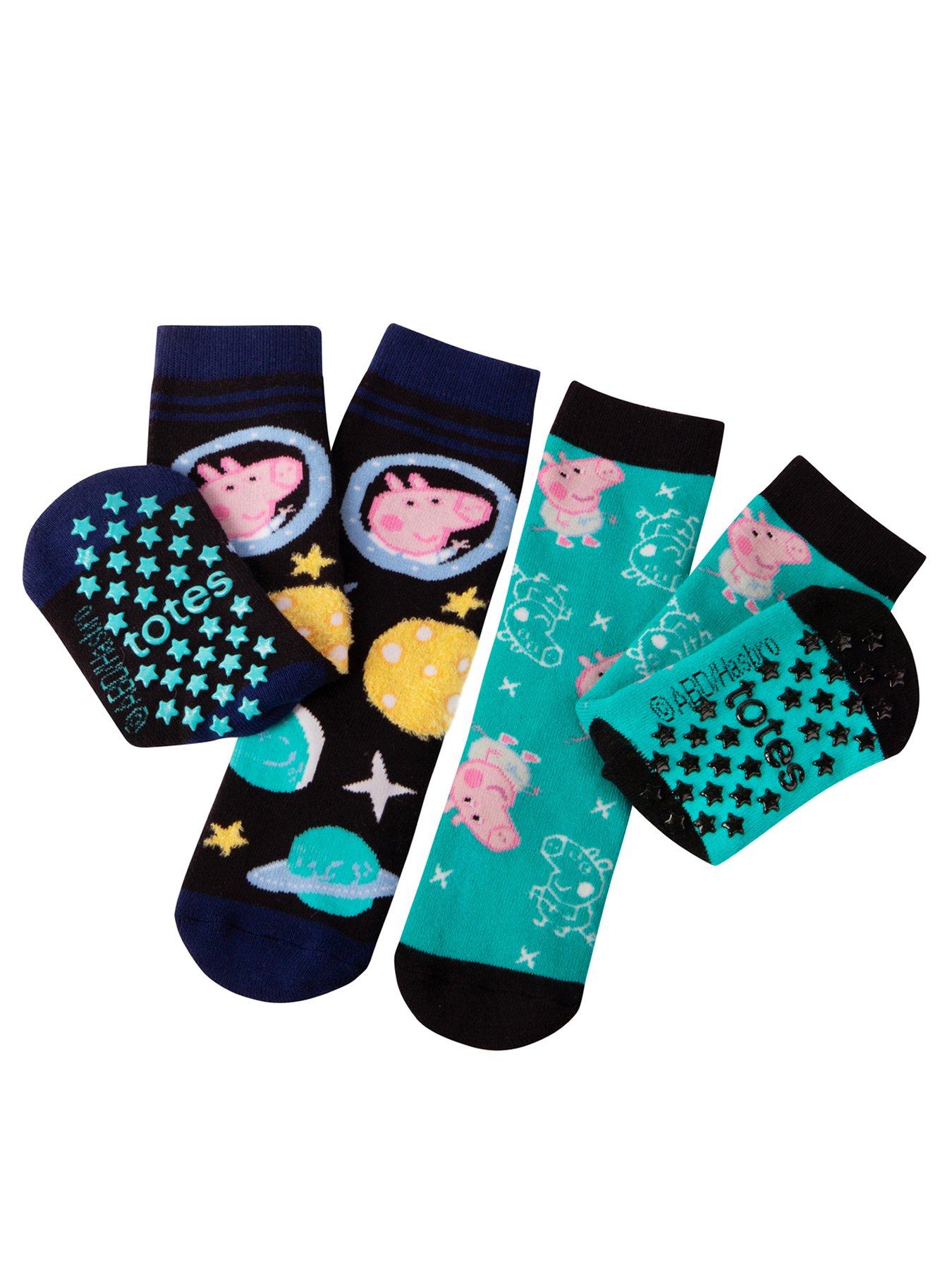 TOTES TOTES2pk Original George Pig Slipper Sock - Multi | Very