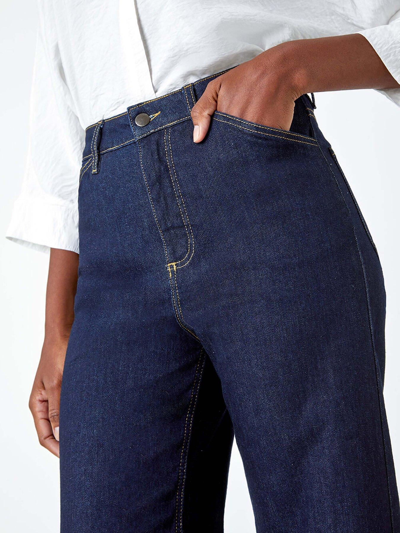Roman Wide Leg Stretch Denim Jeans - Indigo | Very