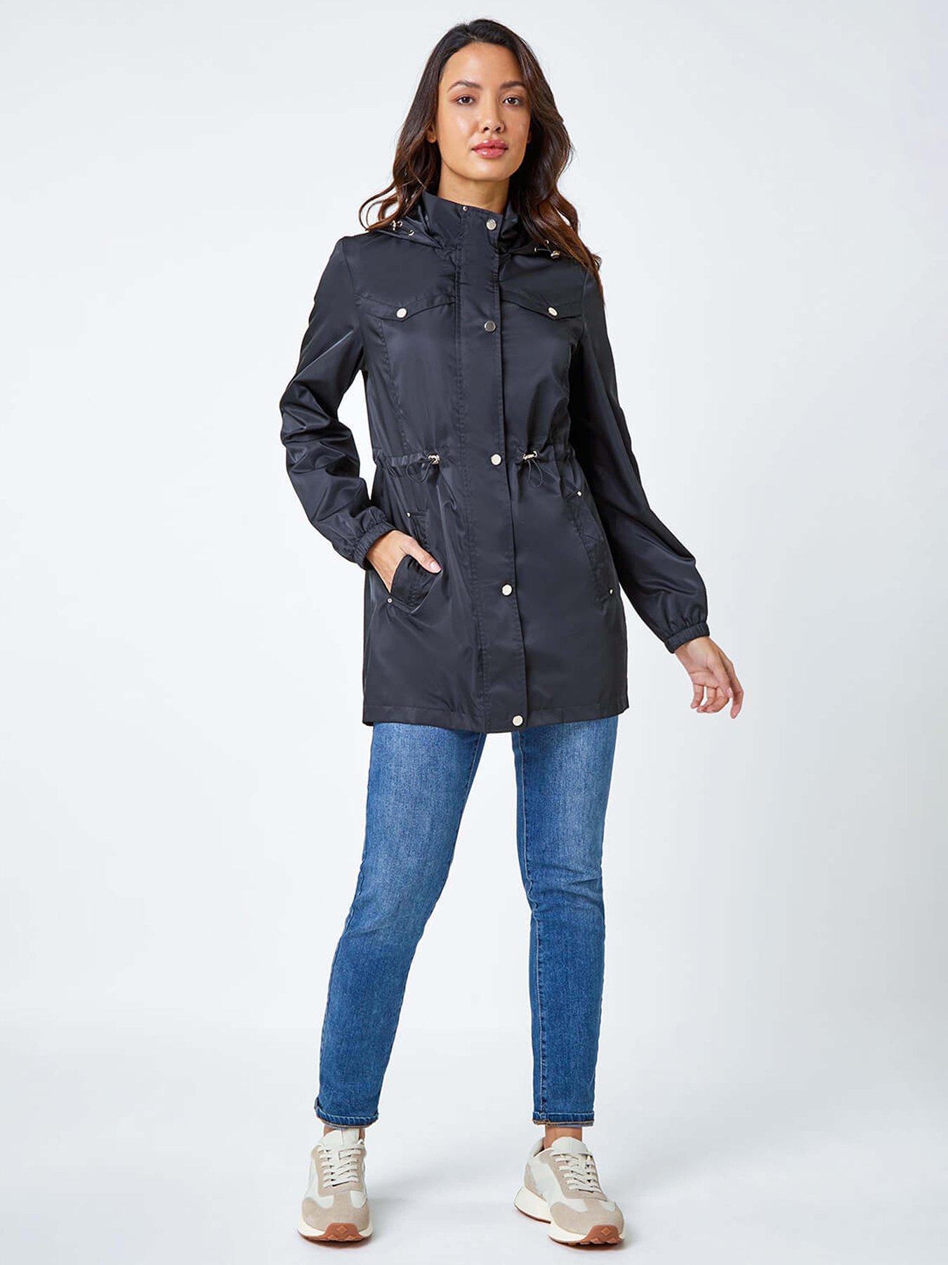 Roman Shower Resistant Longline Jacket - Black | Very