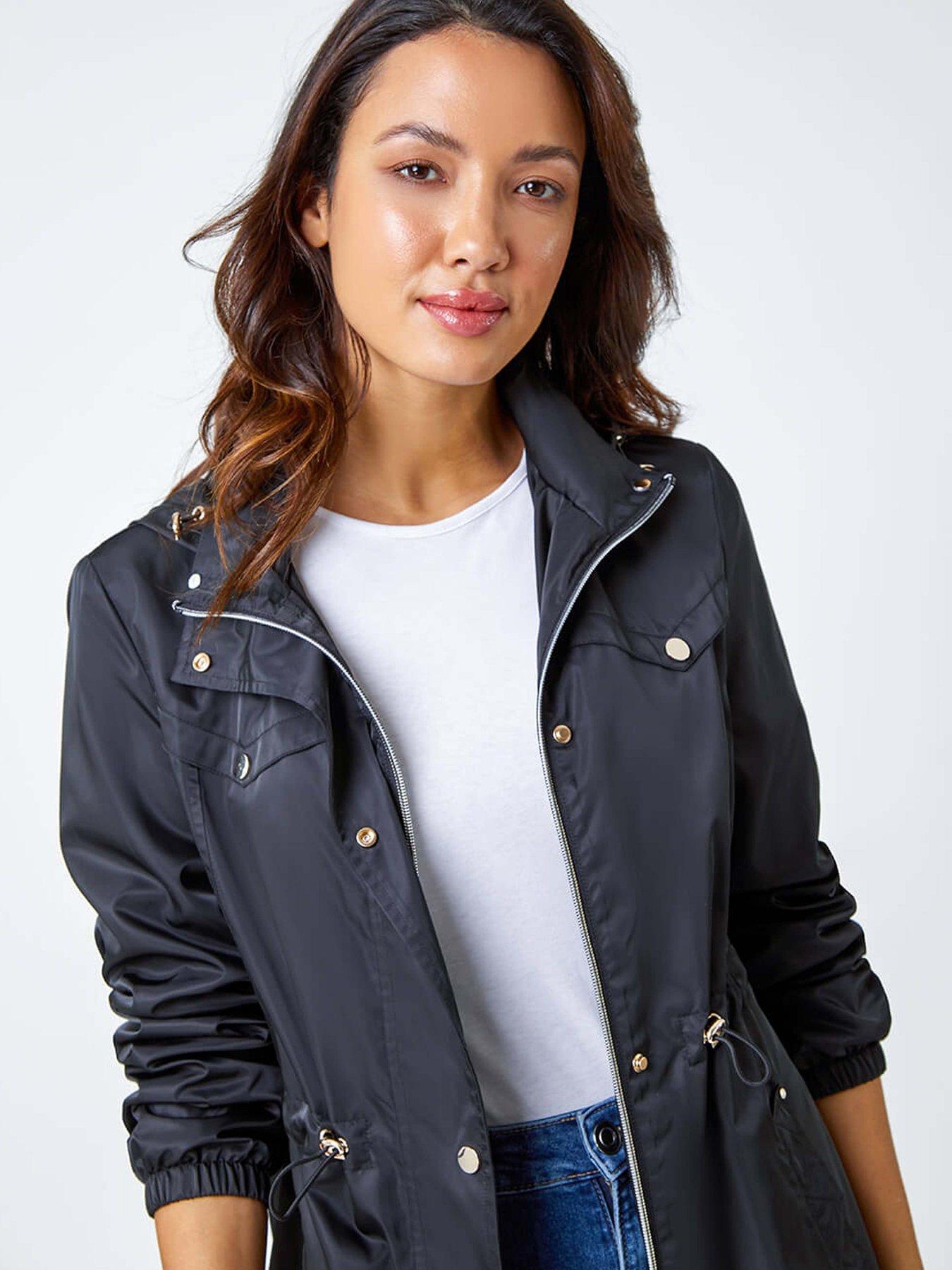 Roman Shower Resistant Longline Jacket - Black | Very