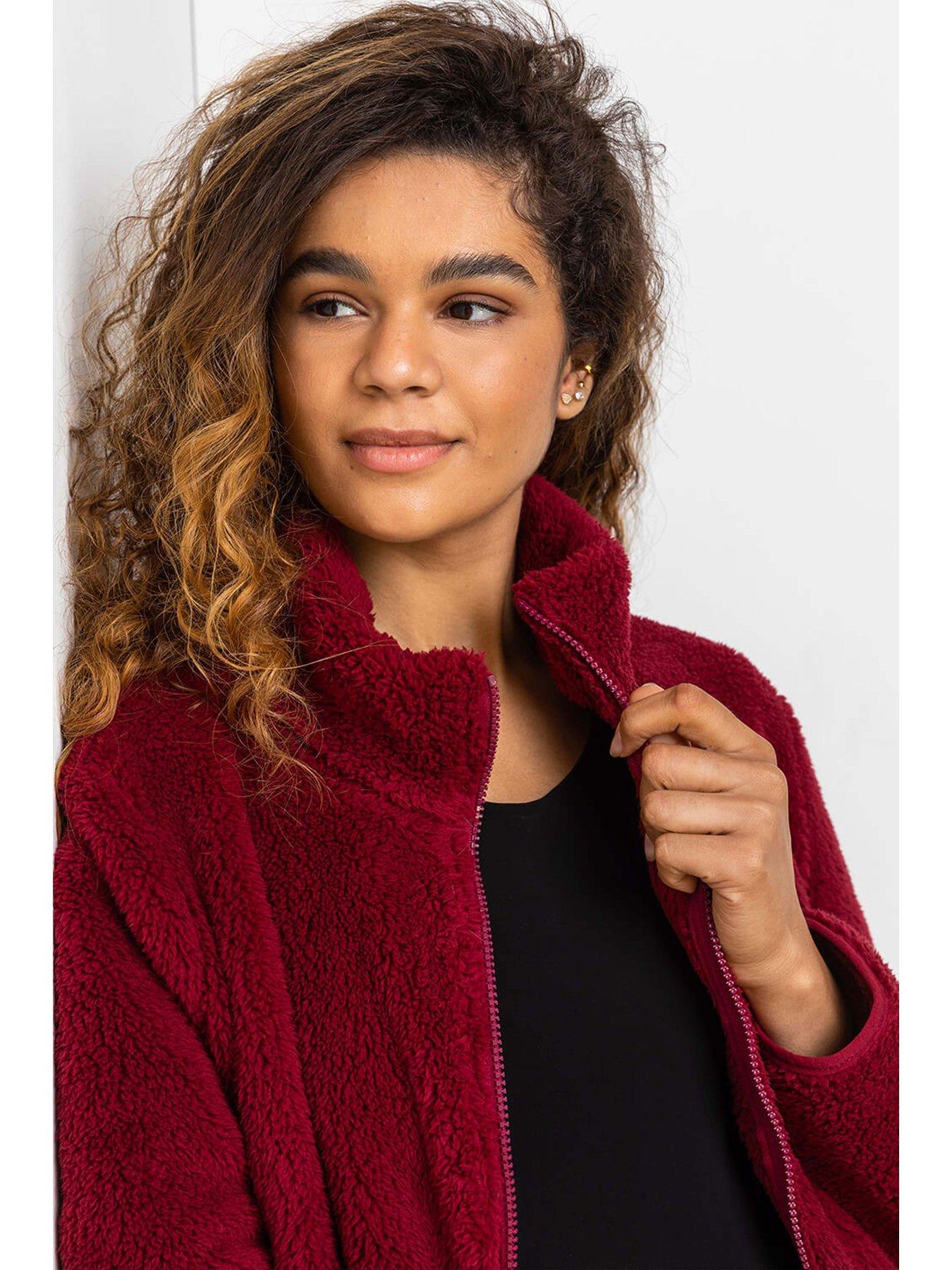 Roman Soft Sherpa Fleece Jacket - Burgundy | Very
