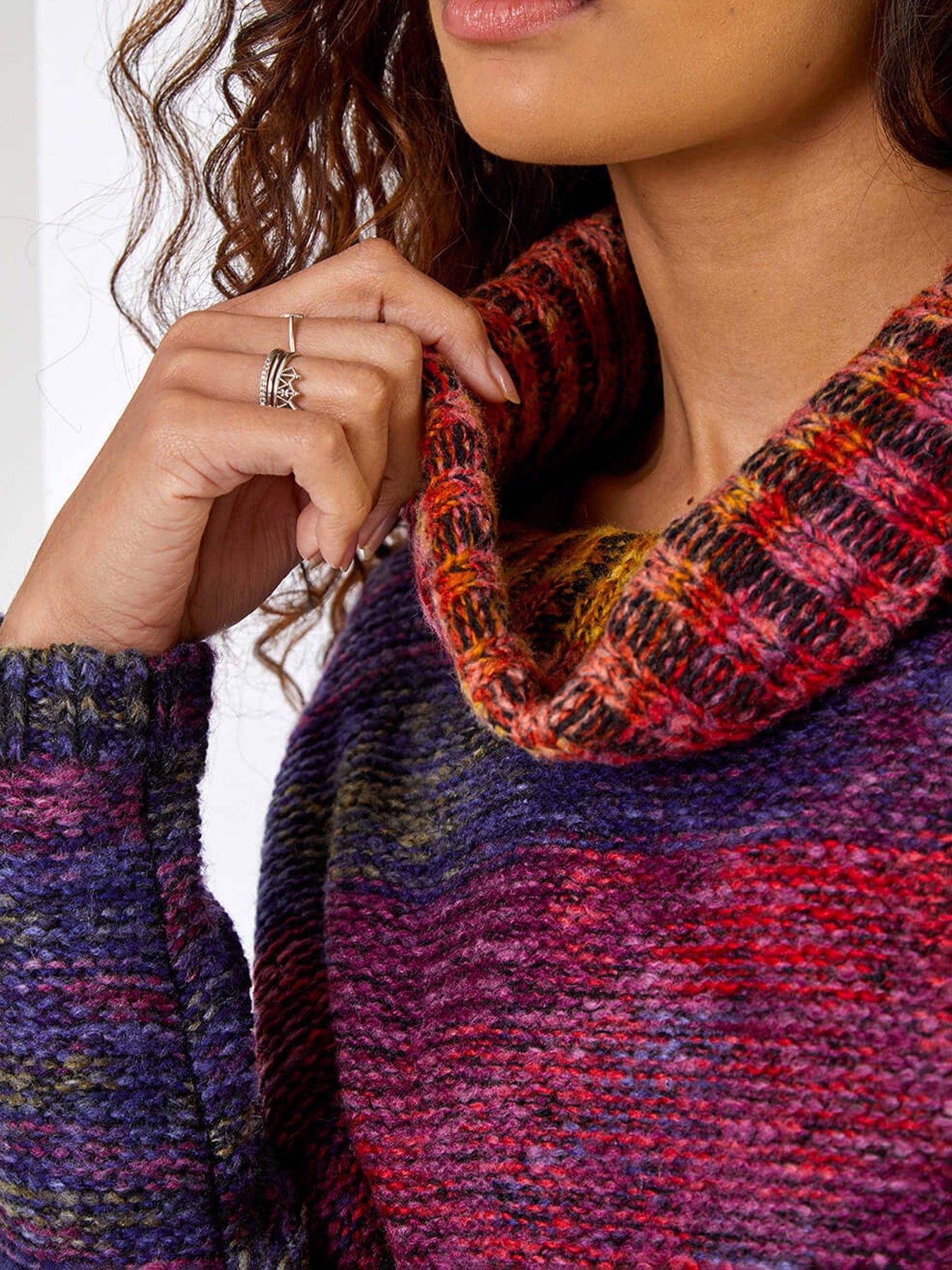 Roman Roll Neck Chunky Knit Jumper - Multi | Very
