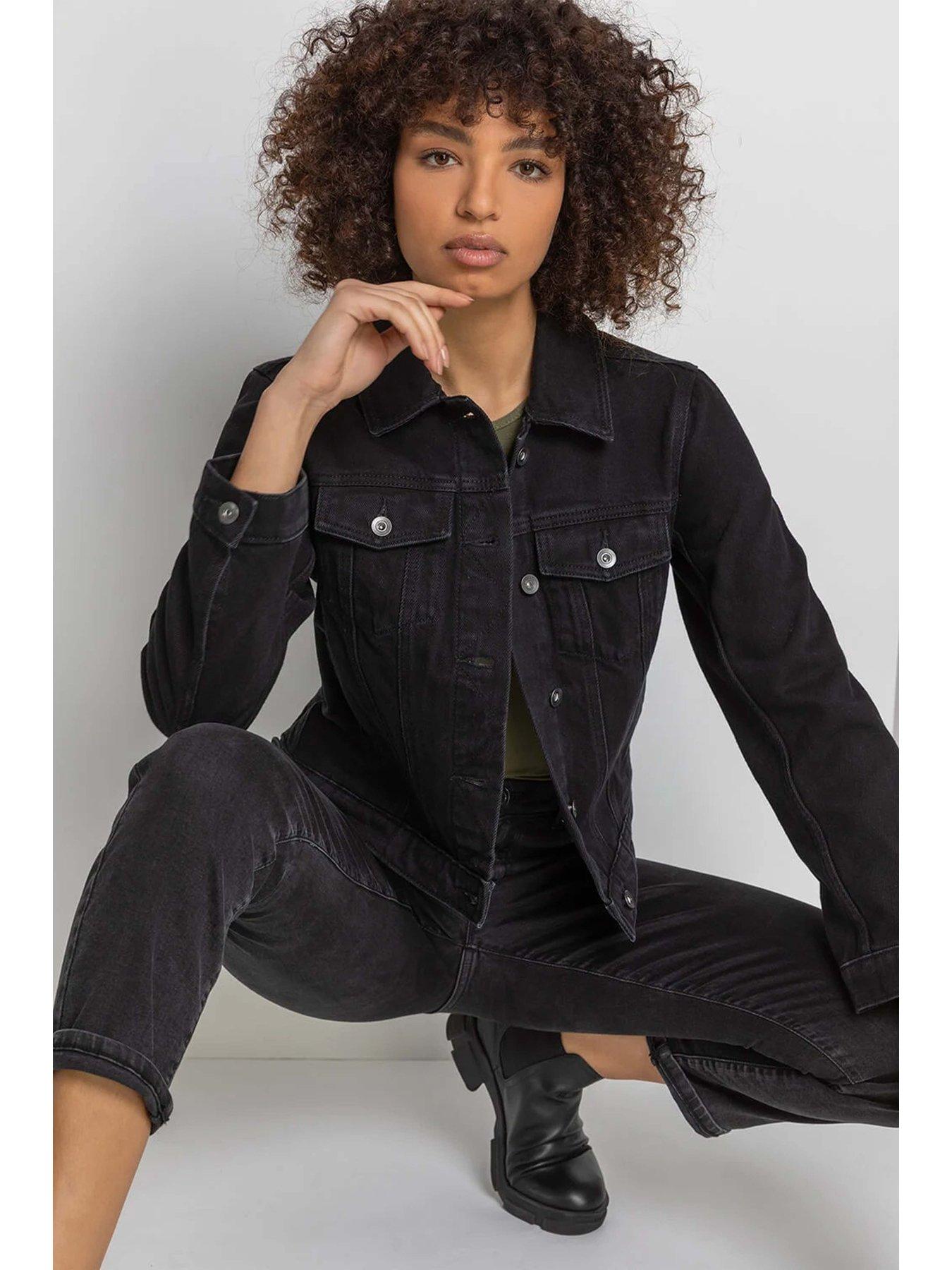 Roman Classic Cotton Denim Jacket - Black | Very