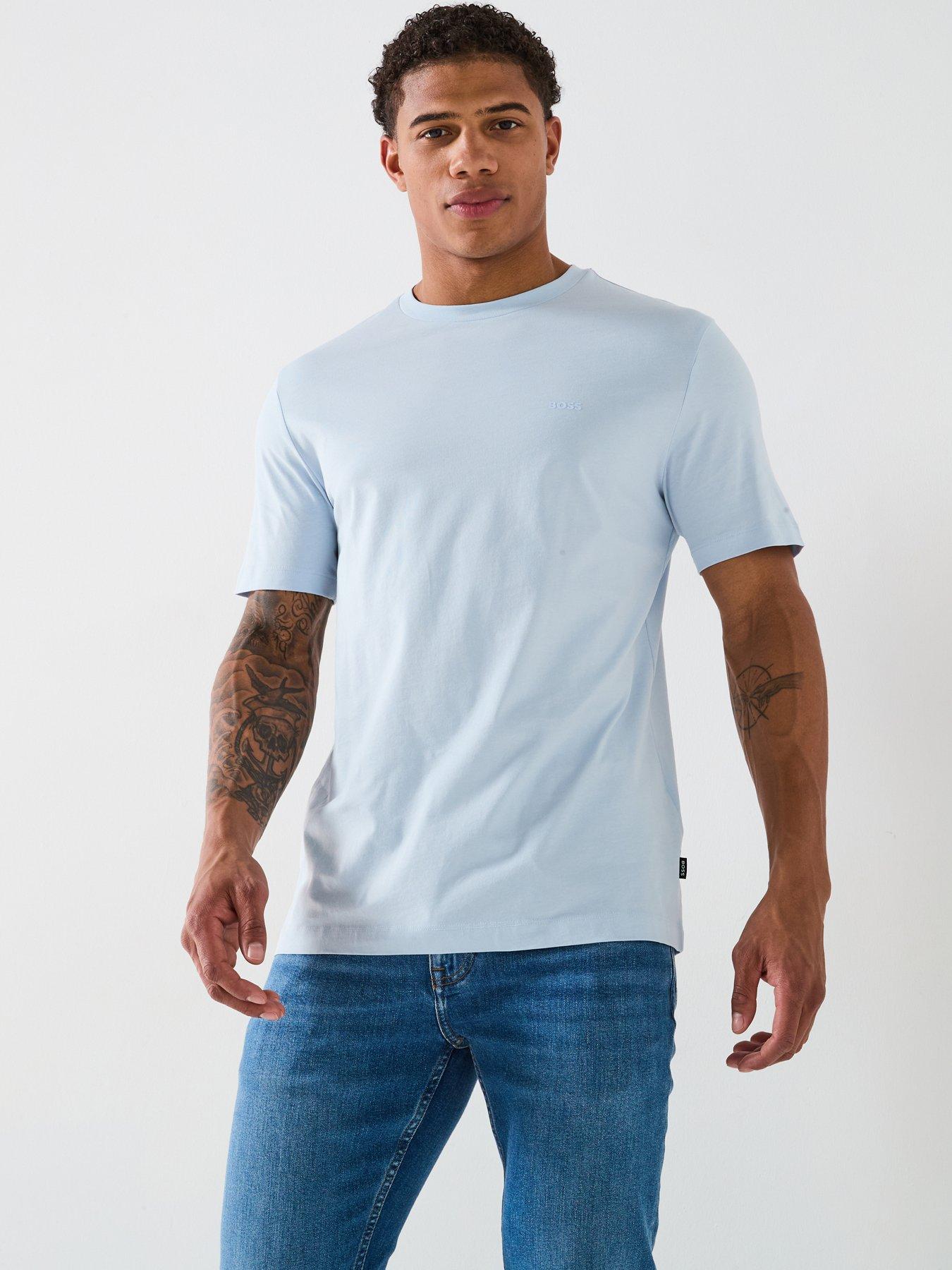 BOSS Thompson 01 Regular Fit T-Shirt - Light Blue | Very