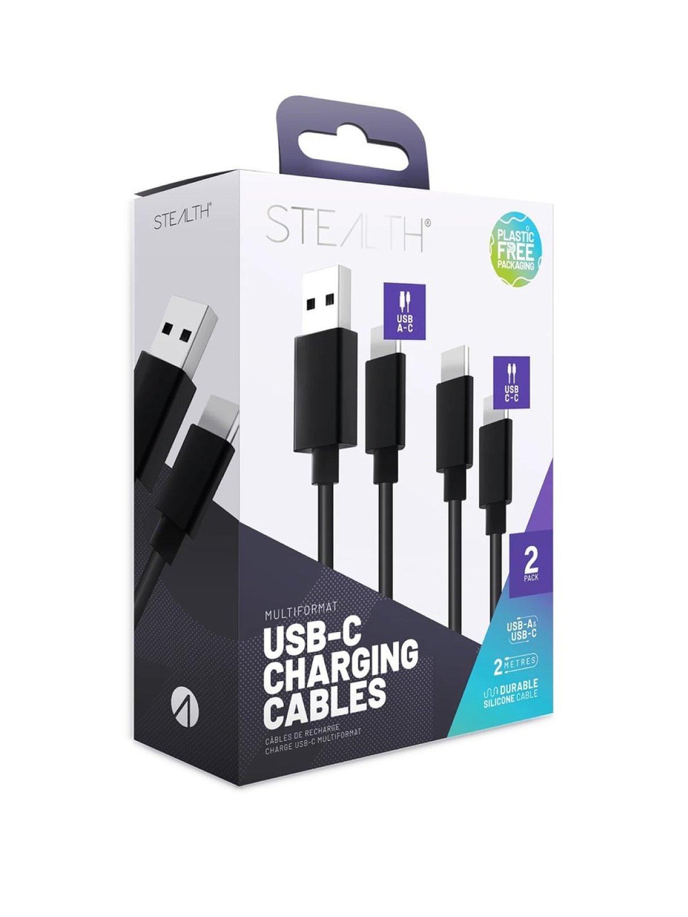 Stealth USB-C Charge & Data Cables - Twin Pack | Very