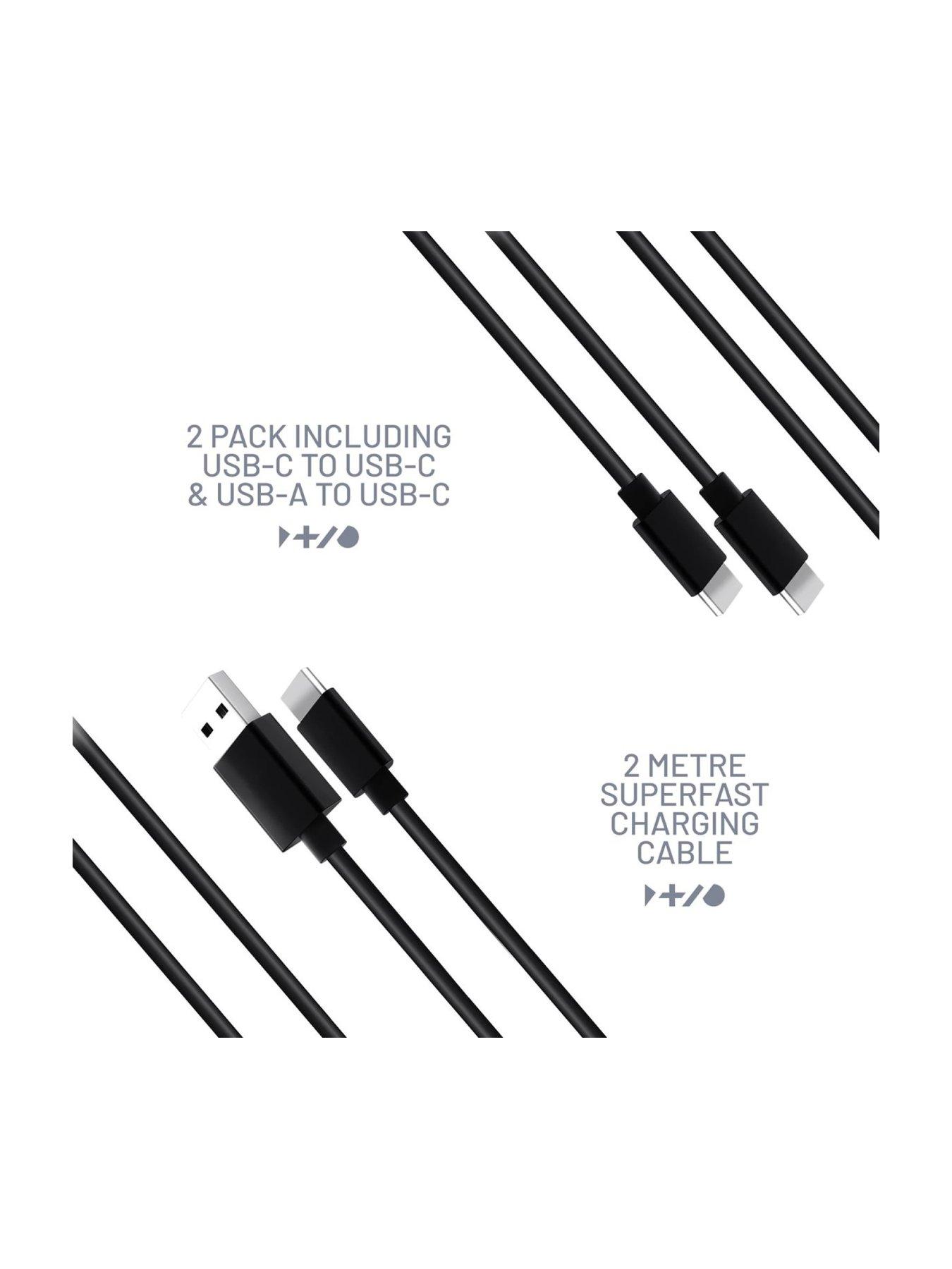 Stealth USB-C Charge & Data Cables - Twin Pack | Very