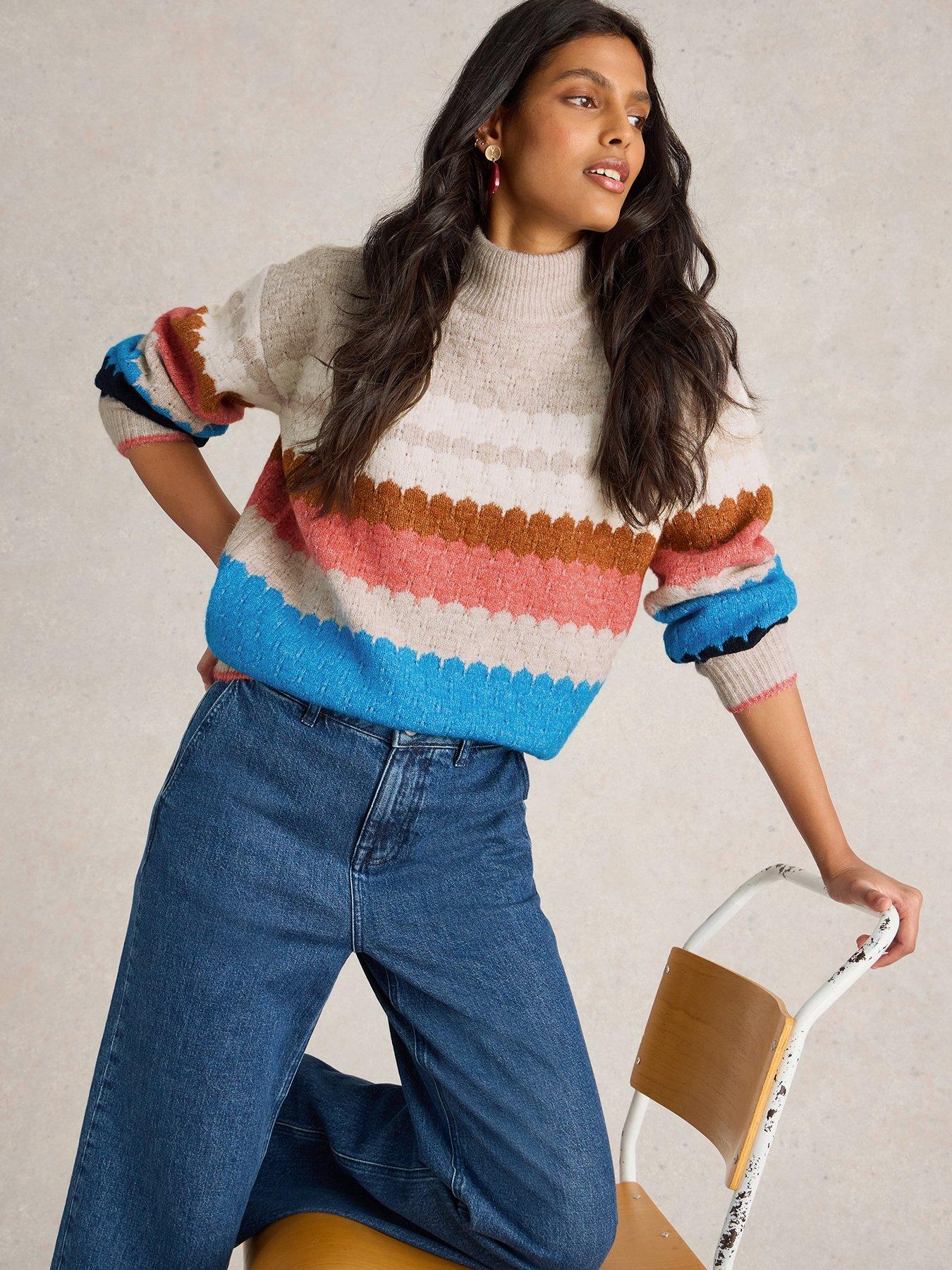 White Stuff Shelly Colour Block Jumper - Cream | Very