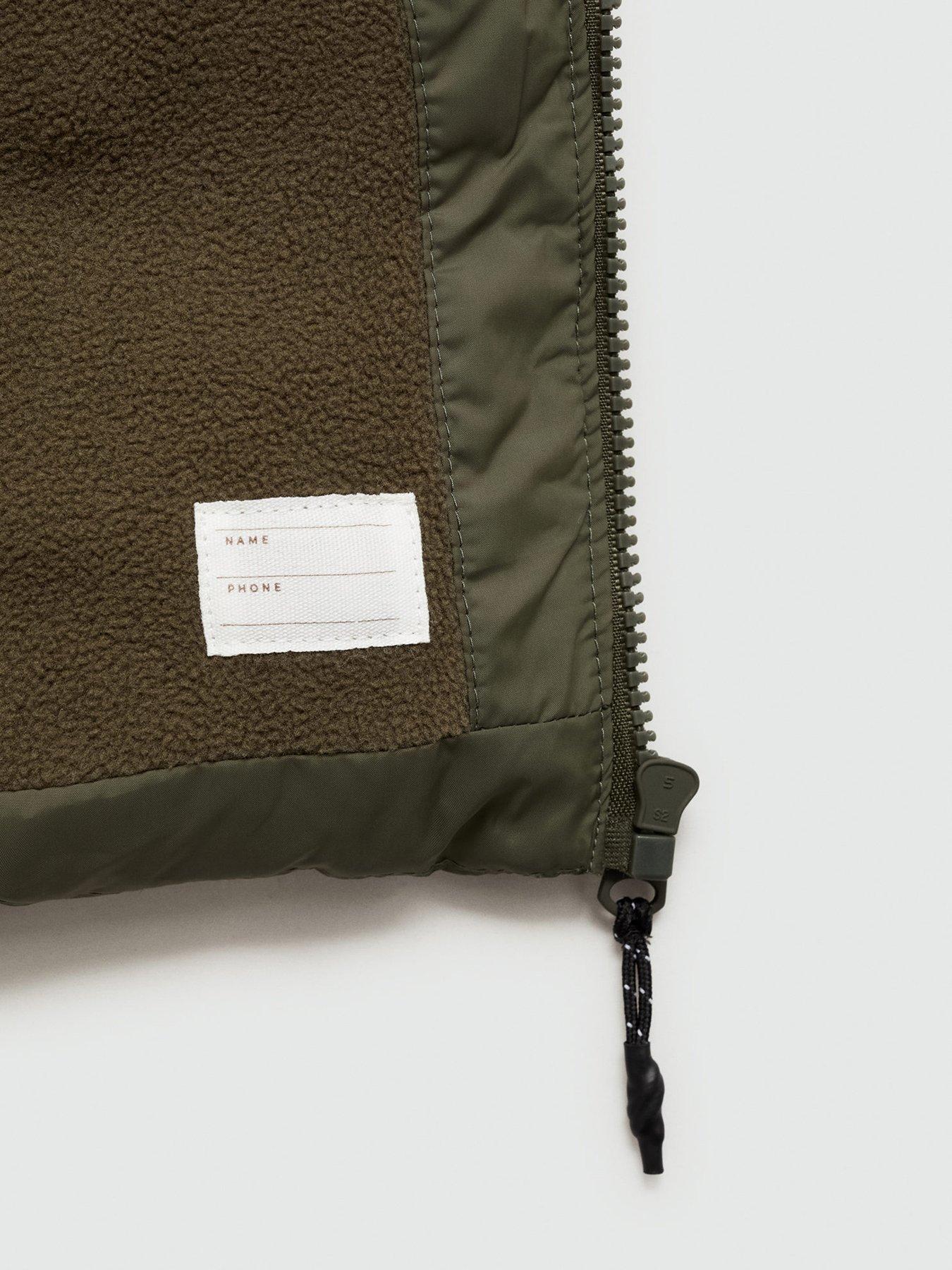 Mango Girls Longer Line Padded Coat - Khaki | Very