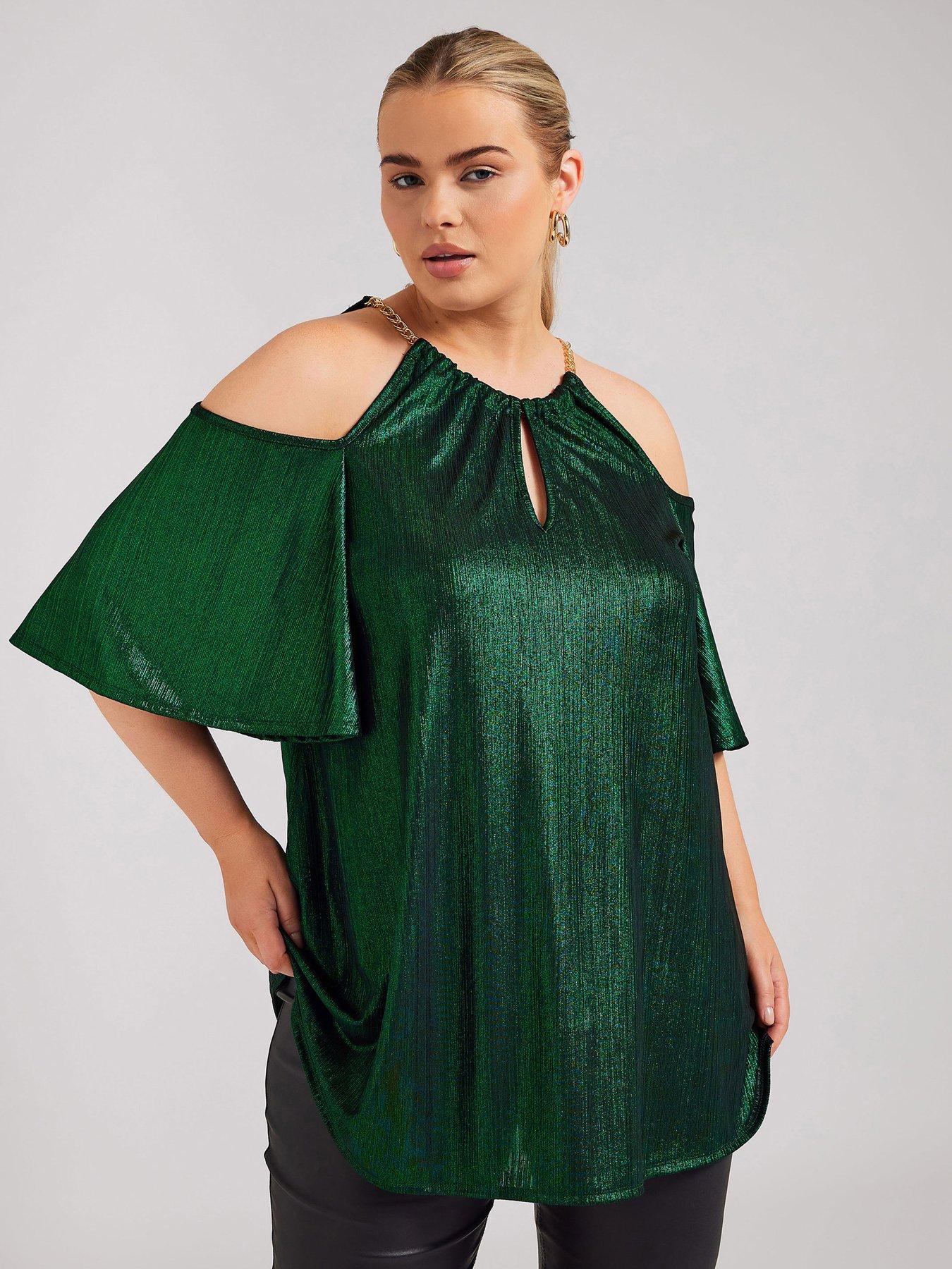 Yours Curve Foil Chain Detail Top | Very.co.uk